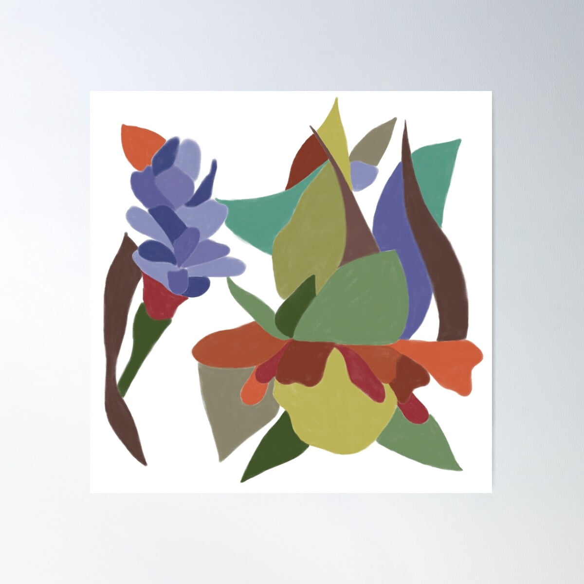 Flower Of Mauritius Poster Wall Art, Modern Wall Decor For Living Room ...