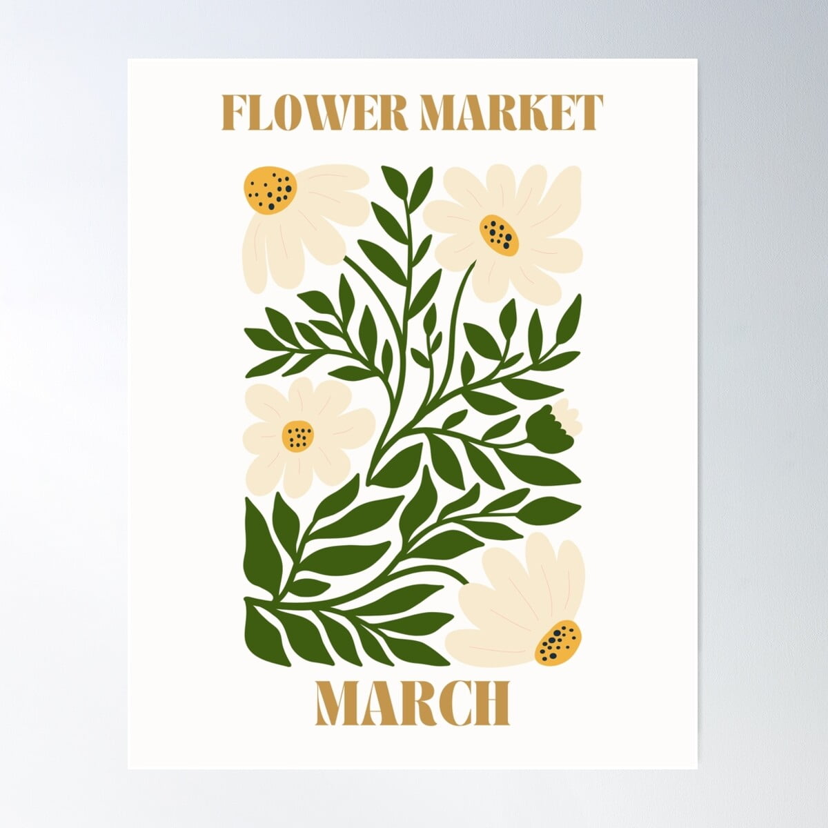 Flower Of The Month Of March Poster Wall Art, Modern Wall Decor For ...