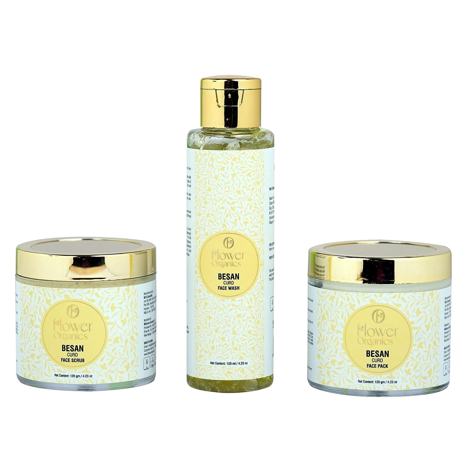 Flower Organics Besan & Curd Face Wash,Face Scrub,Face Pack Skin Care ...