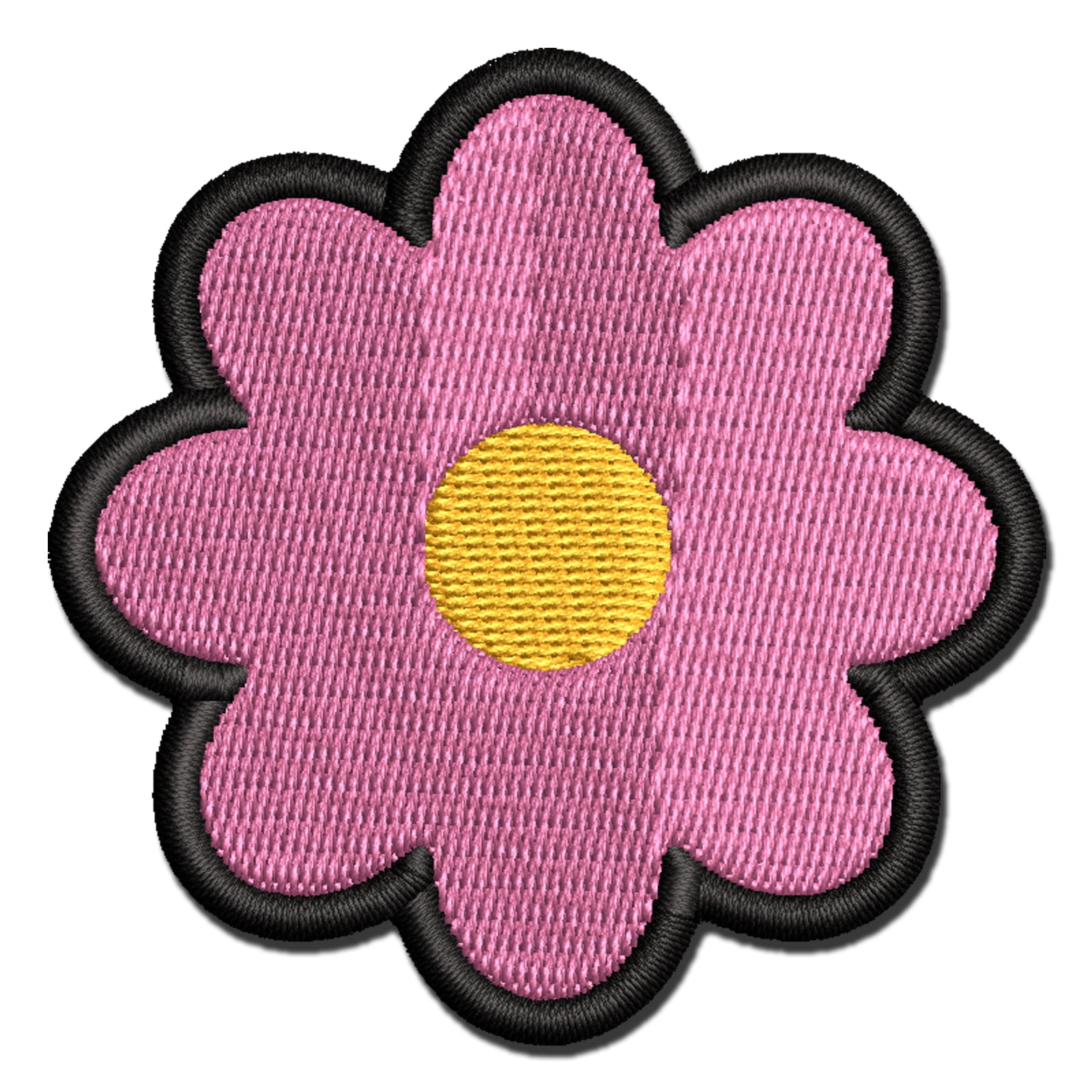 Flower Outline Applique Multi-Color Embroidered Iron-On Patch - 2.5 ...