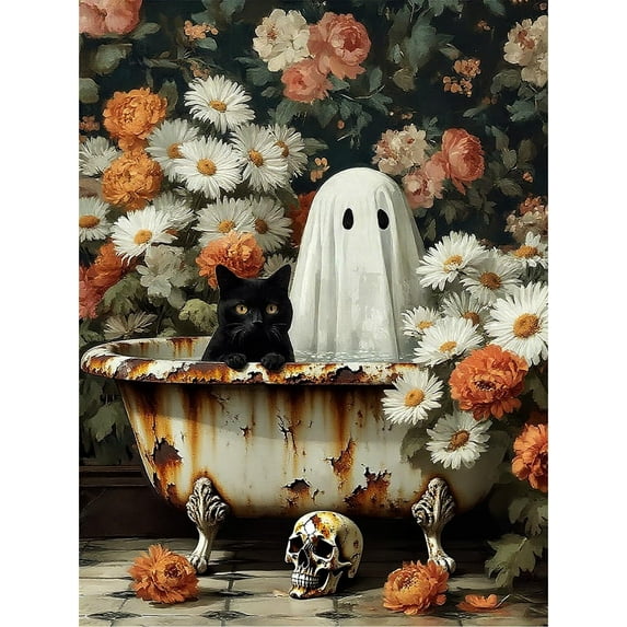 Flower Painting Kits for , Art Kits,Halloween DIY Full Round Drill Dot ...