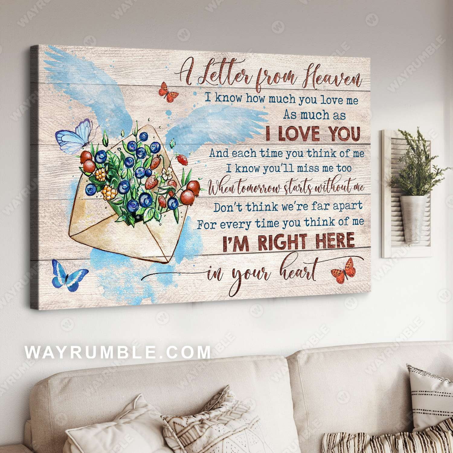 Flower Painting, Vintage, Letter From Heaven, I'M Right Here In Your ...