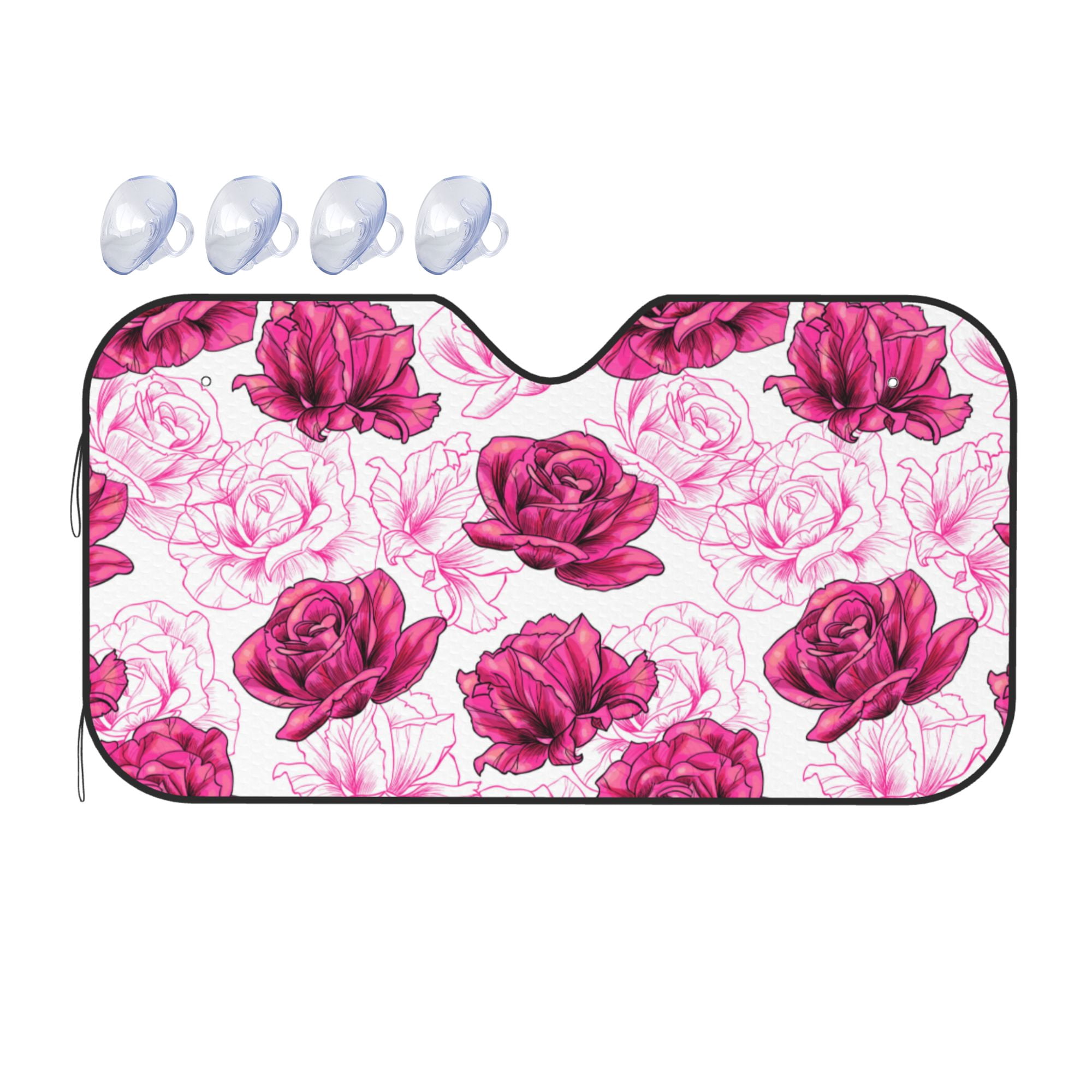 Flower Pattern 1-Piece Car Front Window Sunshade-Foldable for Most ...