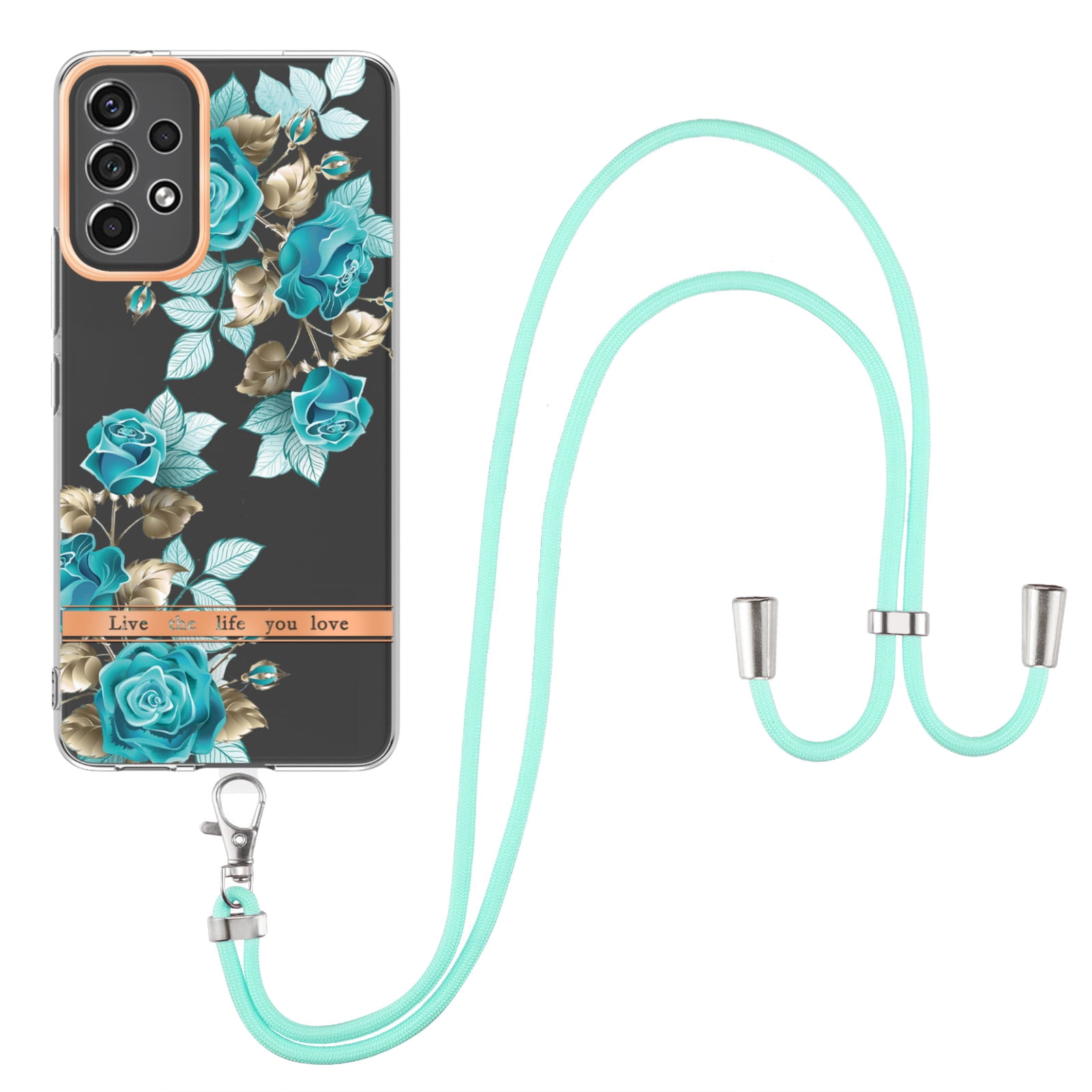 Flower Pattern Case for Samsung Galaxy A73 5G, Detachable Shoulder ...