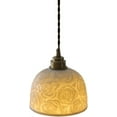 Flower Pattern Ceramic Decorative Pendant Light, Mini White Simple ...