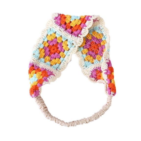 Flower Pattern Crochet Turban Hot Girls Elastic Hair Scarf Hollow ...