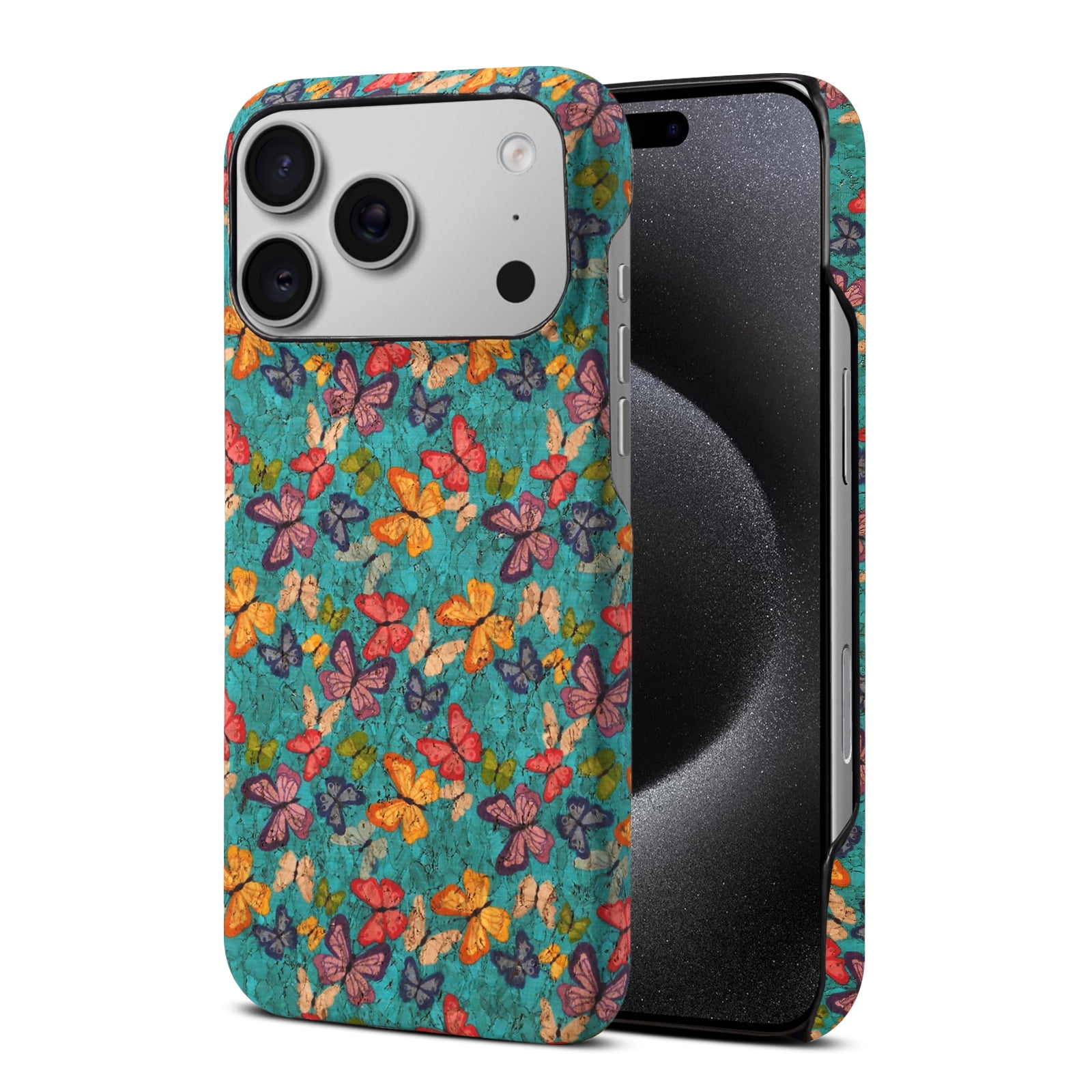 Flower Pattern Faux Leather Case for iPhone 17 Pro, PC Inner Case for ...