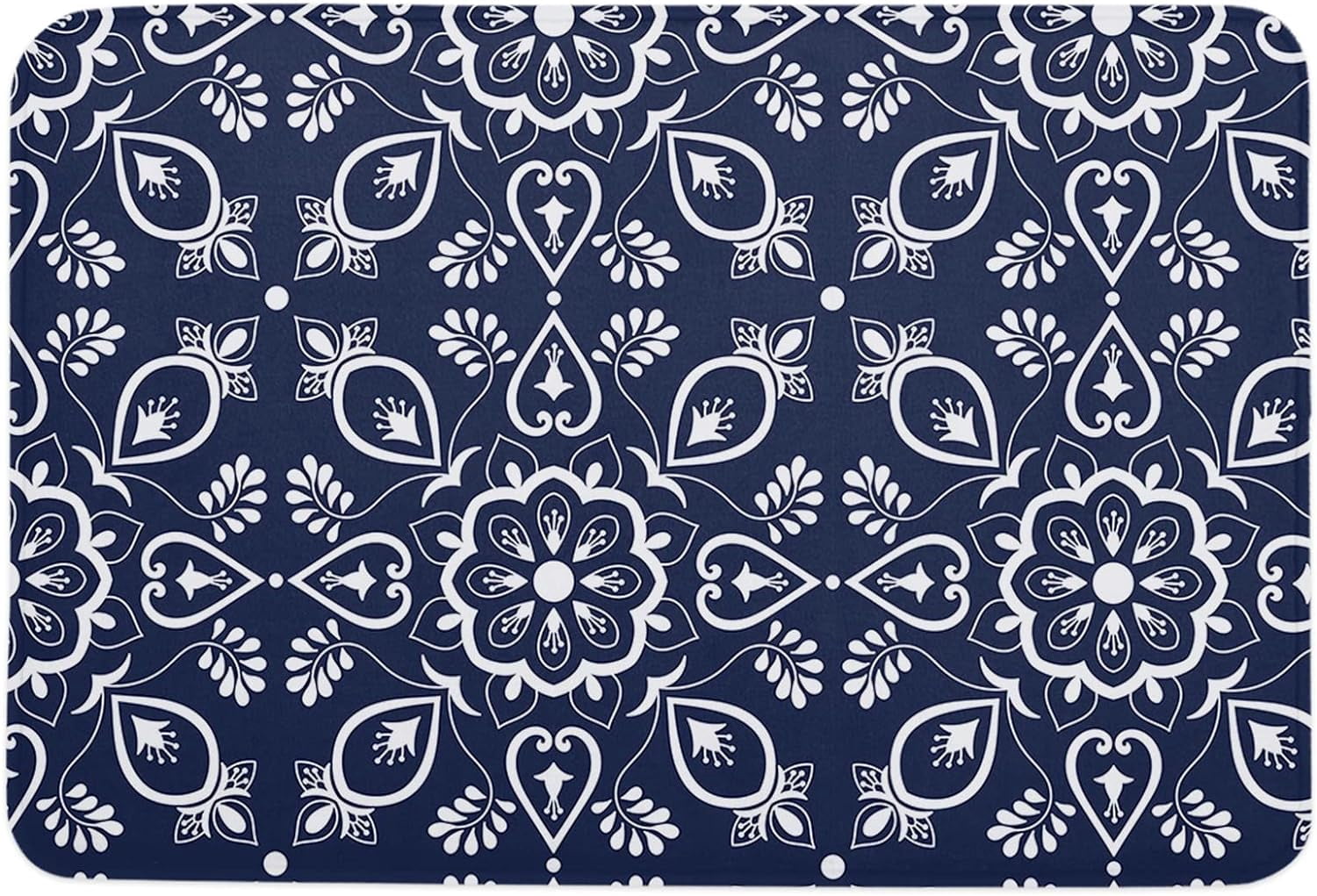 Flower Pattern Indoor Door Mat Memory Foam Floor Mat, Absorbent ...