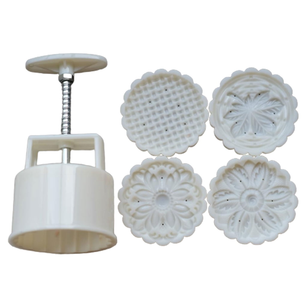 Flower Pattern Moon Cake Mold Cookie Stamps Hand Press Cookie Dessert ...