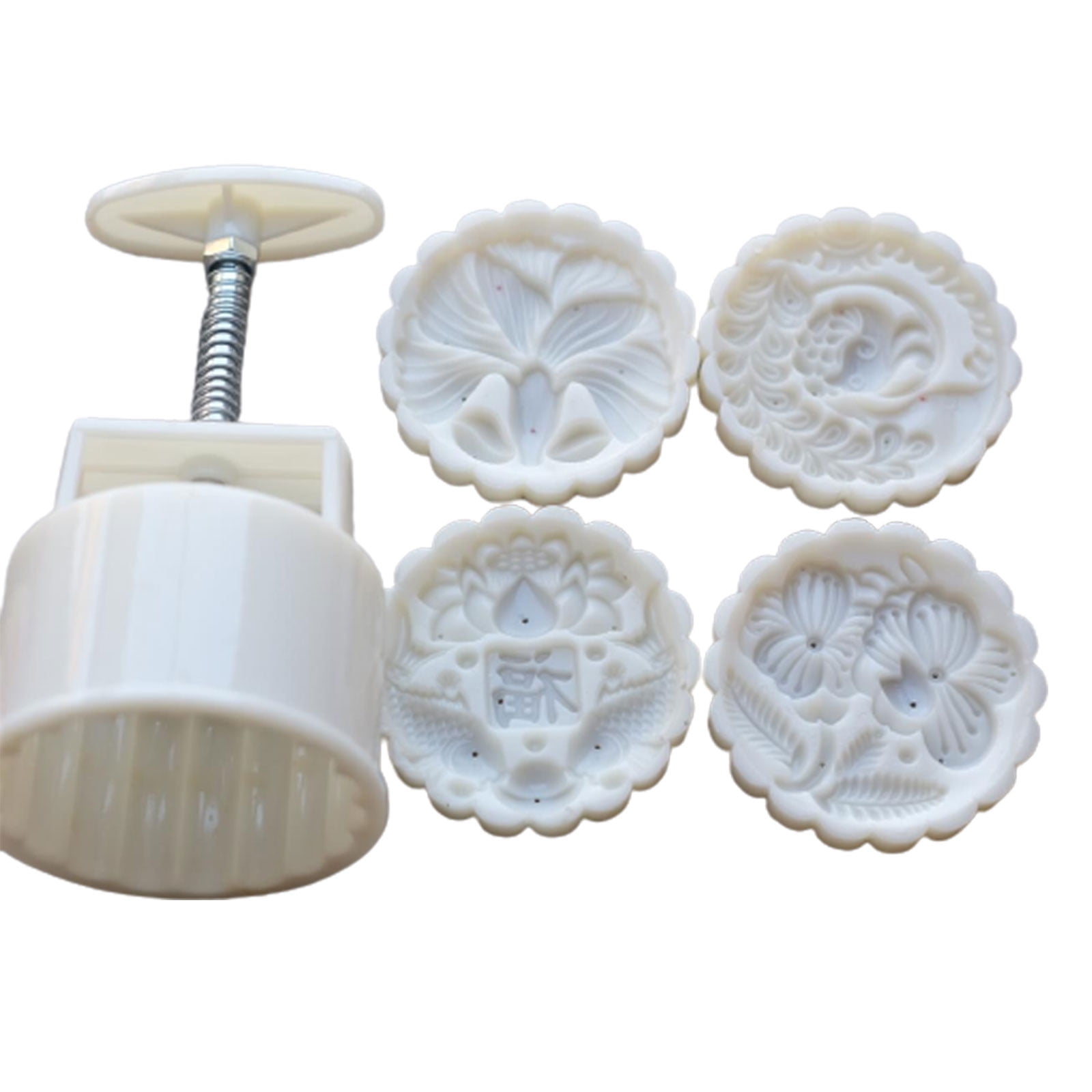 Flower Pattern Moon Cake Mold MidAutumn Festival Mooncake Makers Cookie ...