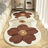 Flower Pattern Non-Slip Washable Rug – Rubber-Backed Indoor/Outdoor Mat ...