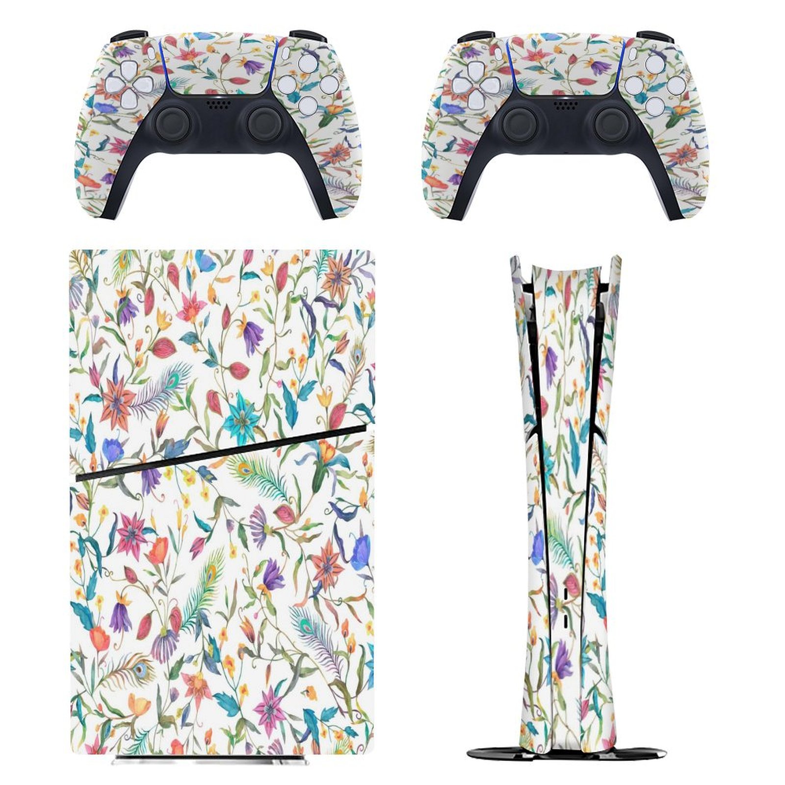 Flower Pattern PS5/PS5 Slim Digital Disc Skin Sticker For Console And ...