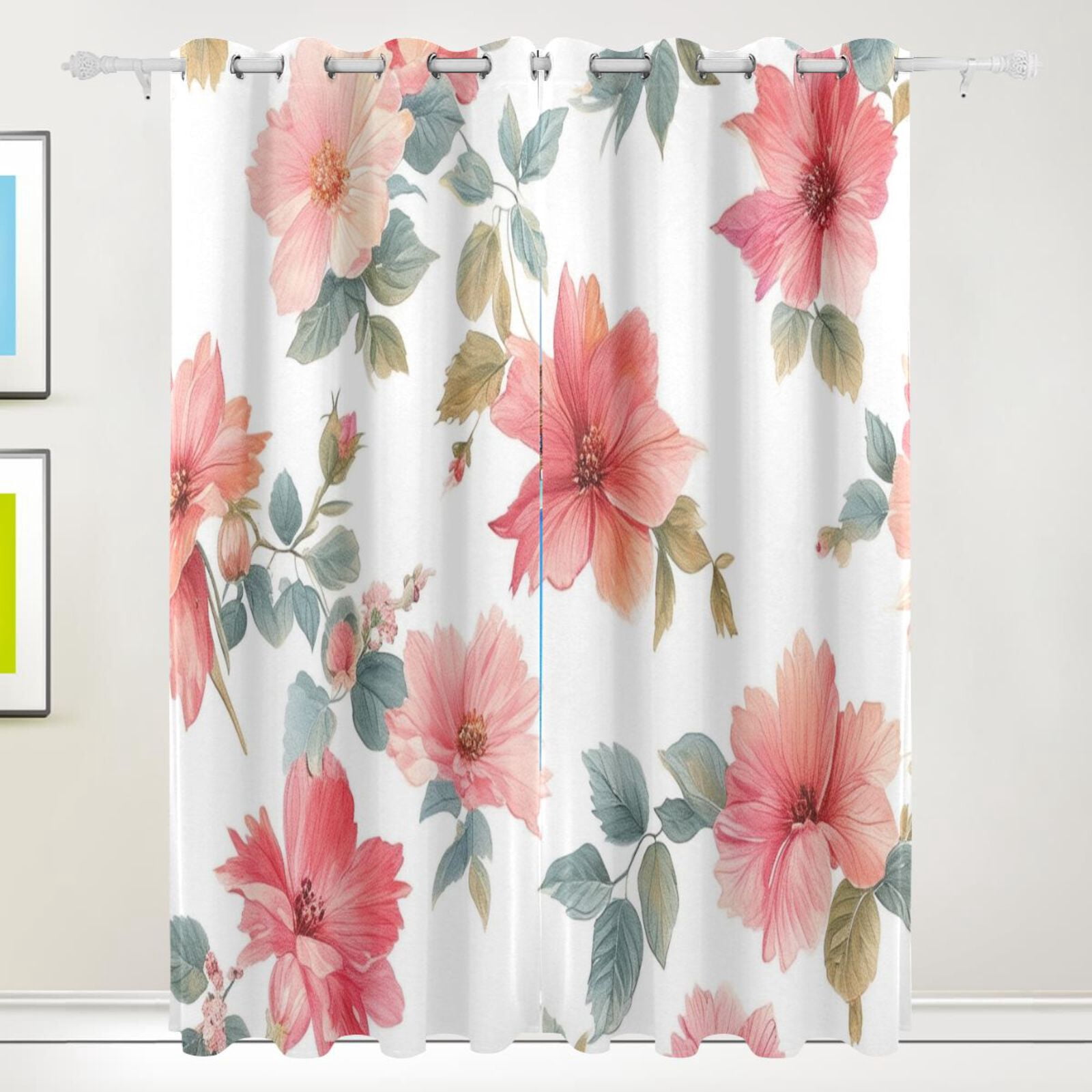 Flower Pattern Room Blackout Cutrains Original Design Summer Thermal ...