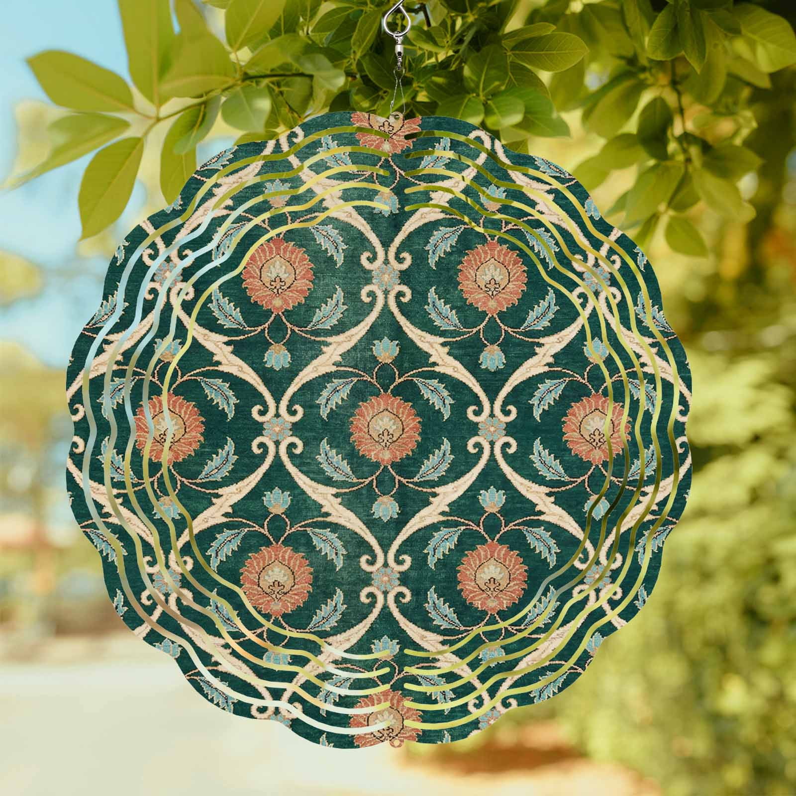 Flower Pattern Wind Spinner for Garden Yard 8In, Vintage Orange Classic ...