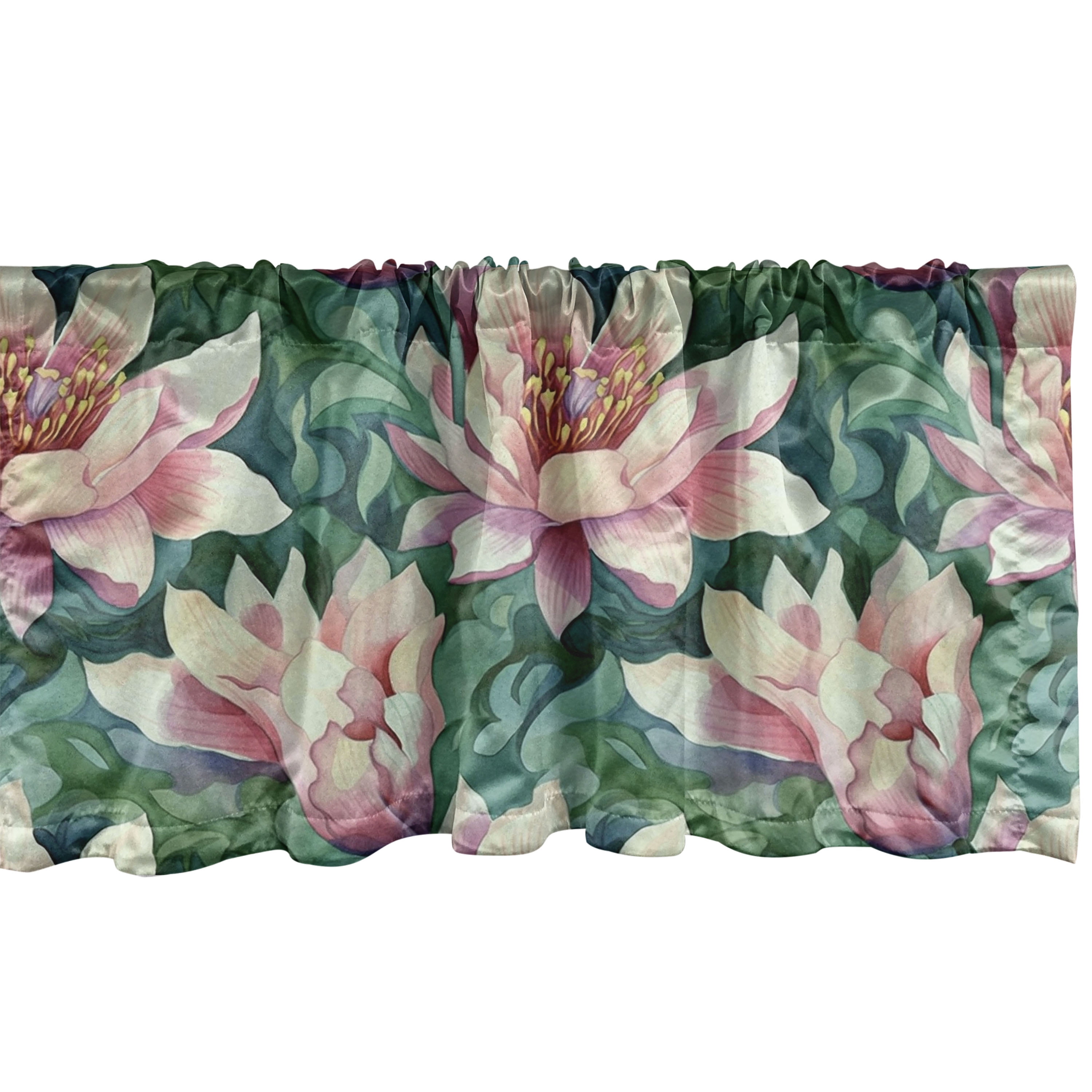 Flower Pattern Window Valance, Watercolor Painting Style Nature ...