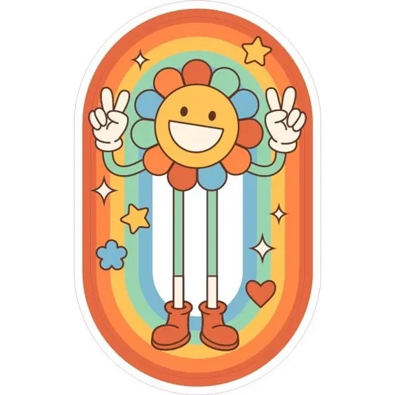 Flower Peace Sign Sticker Window Decal Phone Decal Water Bottle ...