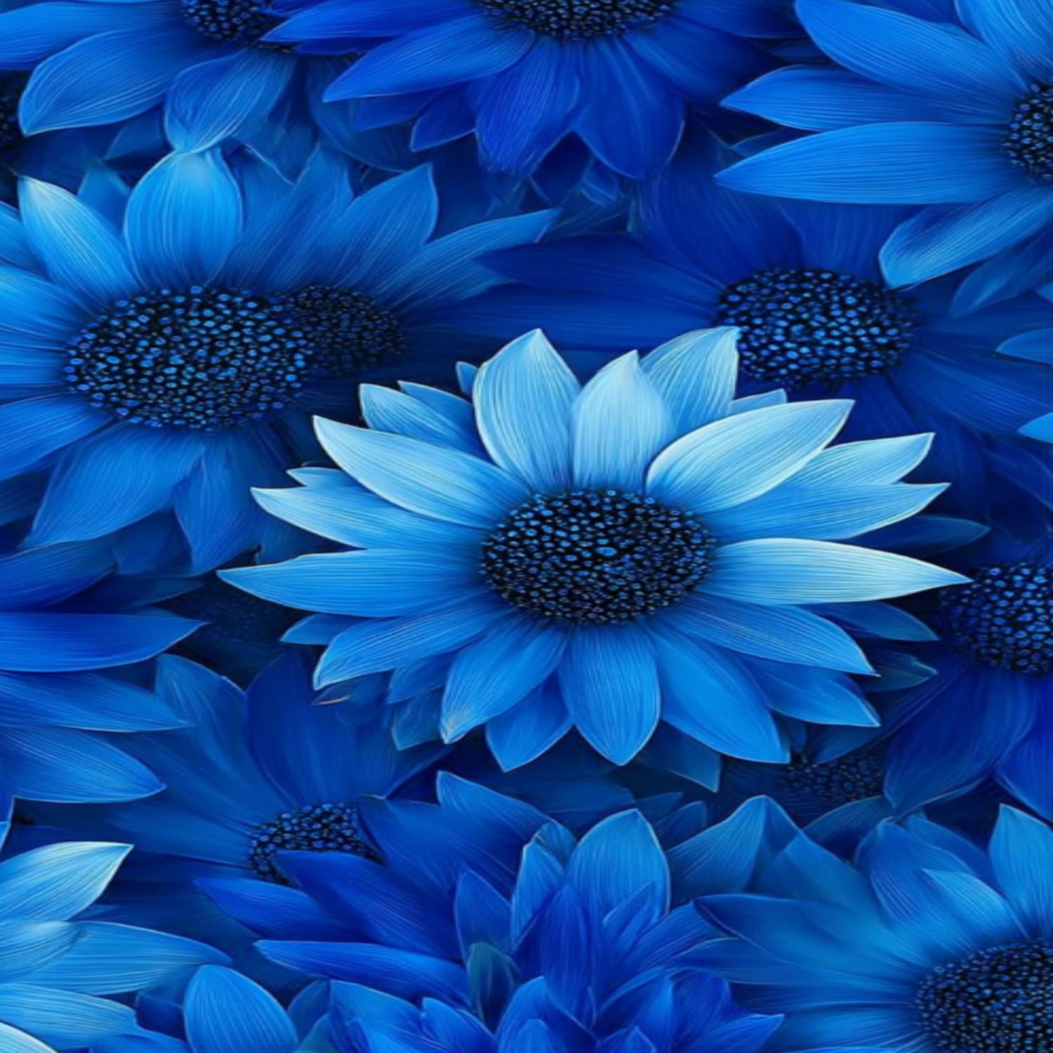 Flower Peel and Stick Wallpaper 17.7in x 9.8ft Blue Sunflowers Full ...