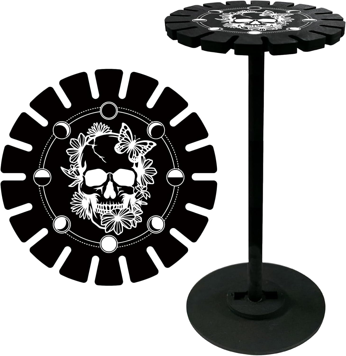 Flower Pendulum Holder Moon Prase Divination Dowsing Wheel Black ...