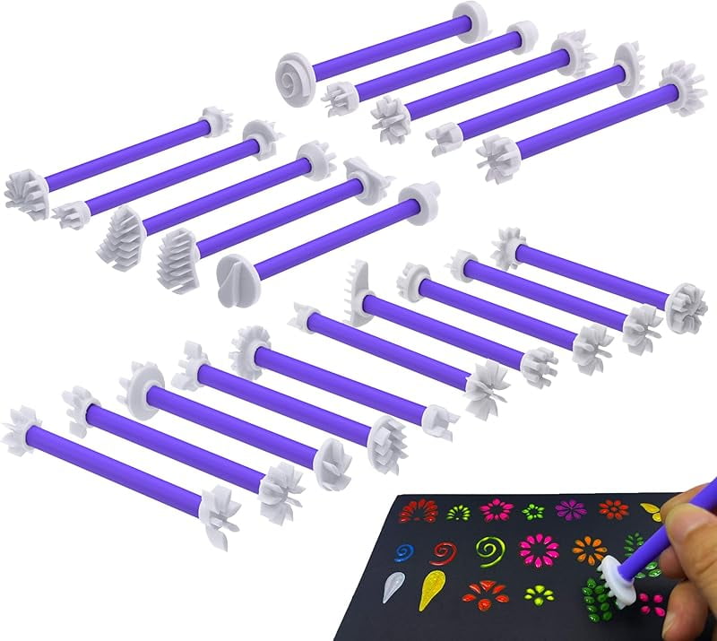 Flower Petal Tools for Dot Painting，20 Petal Shapes Dotting Tool ...