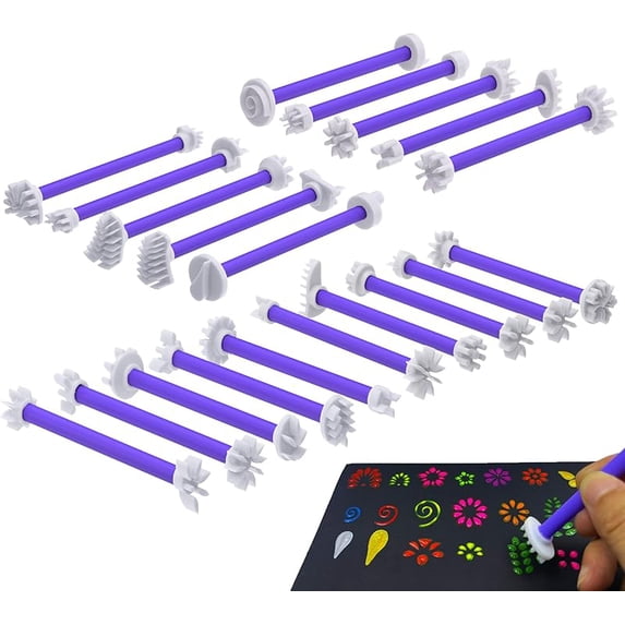 Flower Petal Tools for Dot Painting，20 Petal Shapes Dotting Tool ...
