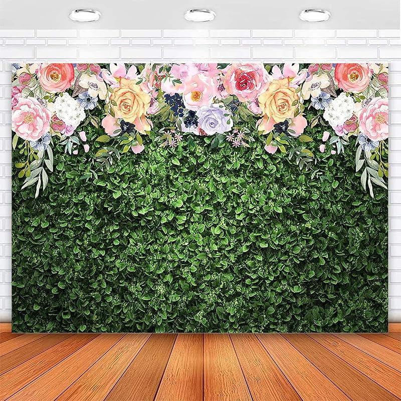 Flower Photography Backdrop Green Spring Grass Lawn Party Background ...
