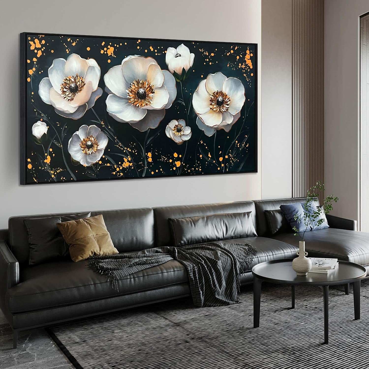 Flower Pictures Wall Art for Living Room - Modern Office Artwork Wall ...