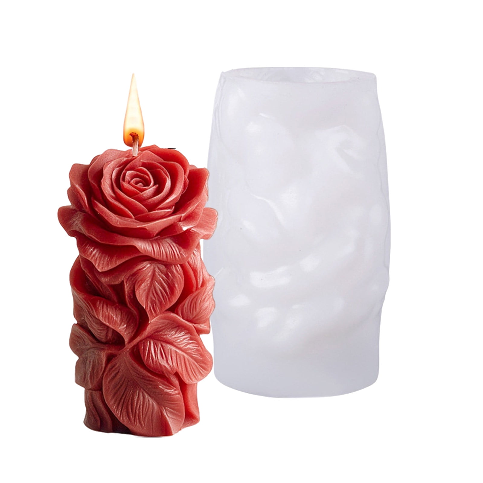 Embossed Rose Flower Cylinder Silicone Molds for Epoxy Resin Handmade ...