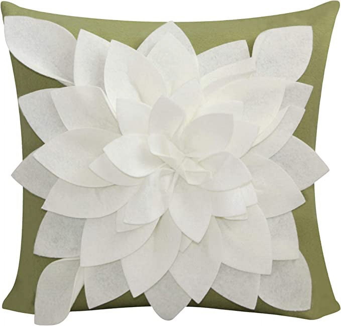 Flower Pillow - Decorative Throw Pillow – 17” Square Flower Pillows ...