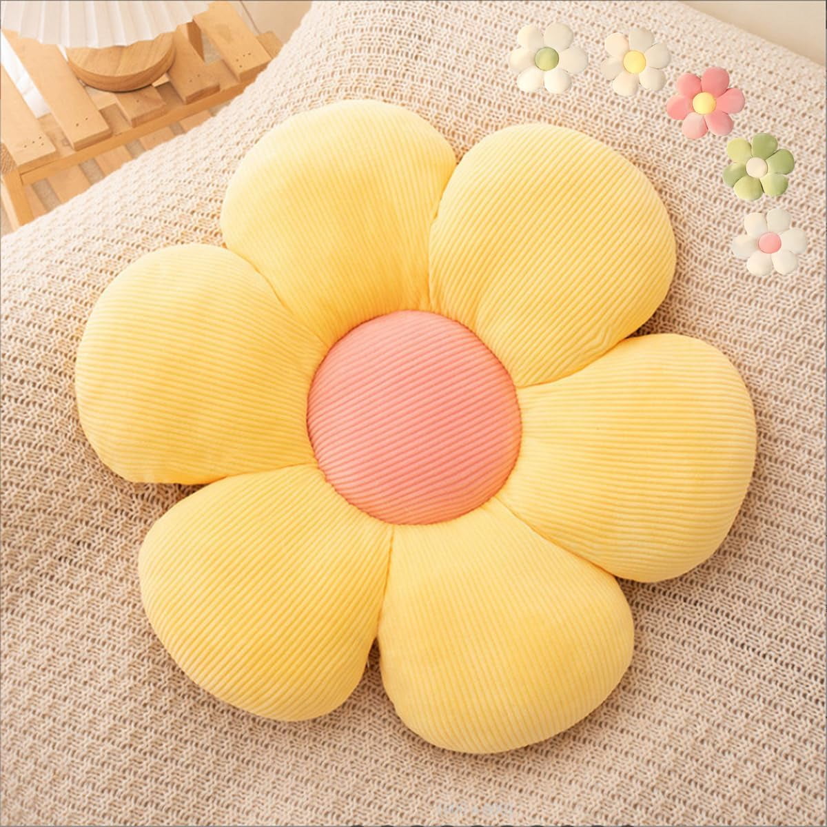 Flower Pillow, Flower Shaped Seating Cushion -Cute Daisy Pillow for ...