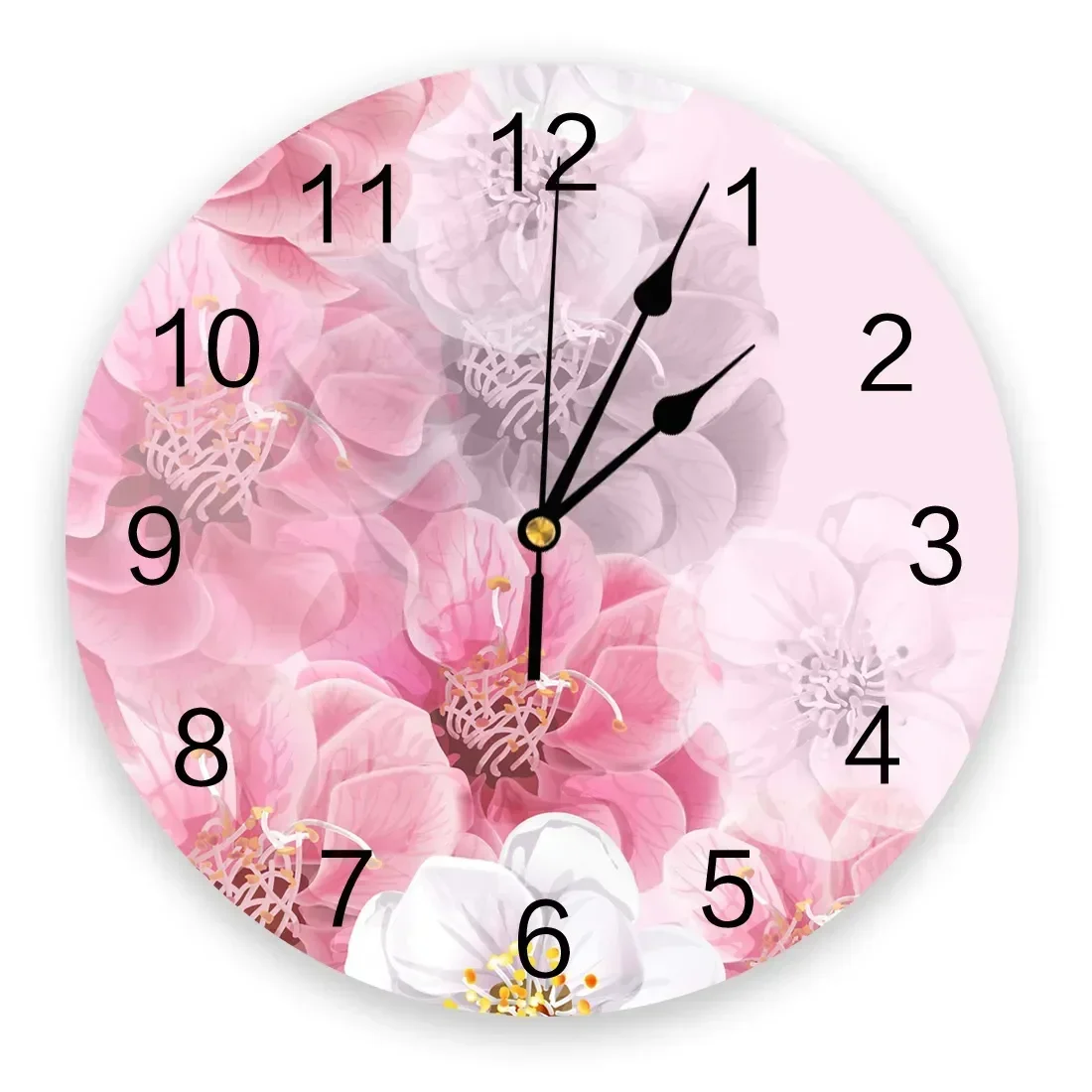 Flower Pink Clocks Wall Home Decoration Modern Kitchen Teen Room ...