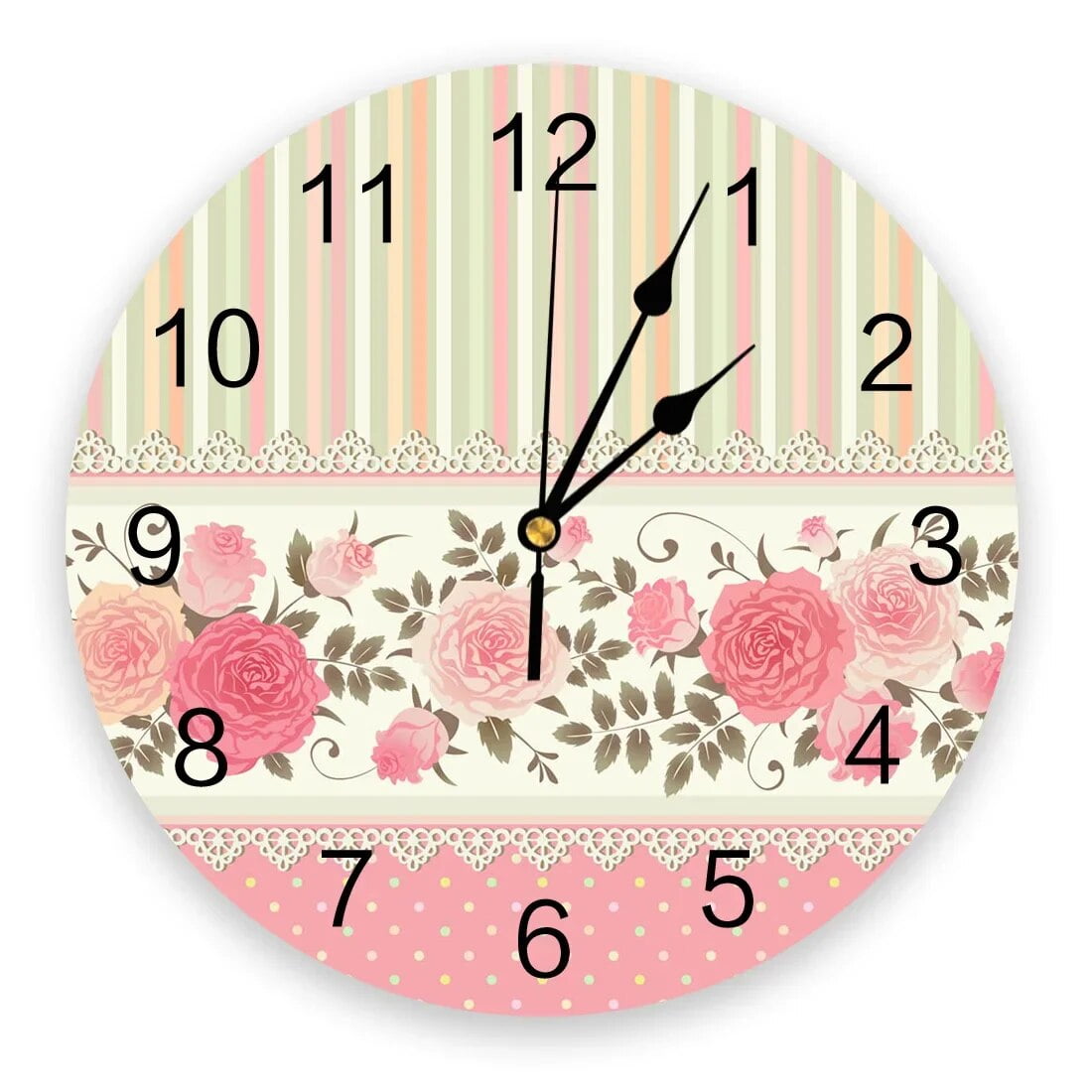 Flower Pink Clocks Wall Home Decoration Modern Kitchen Teen Room ...