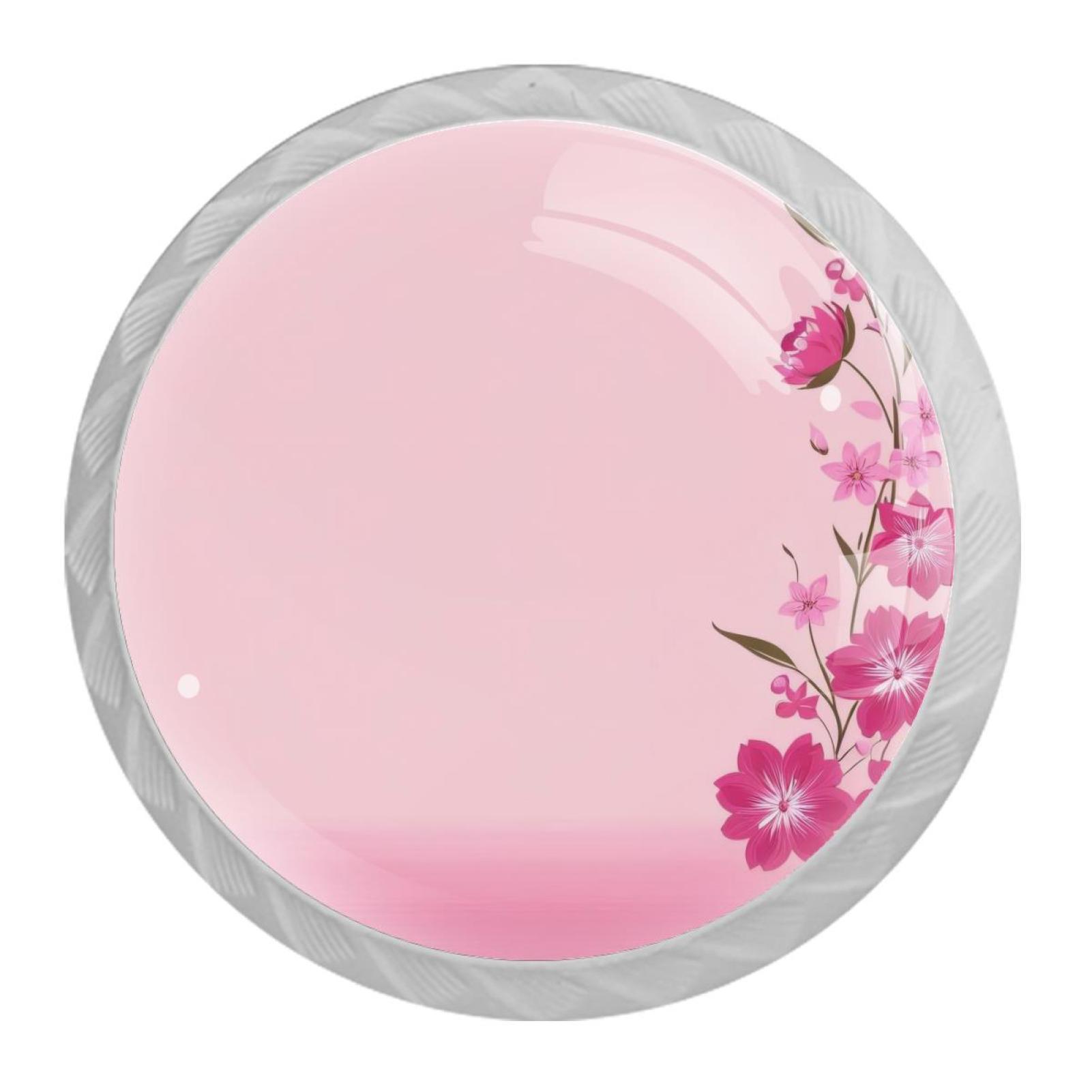 Flower Pink Custom Drawer Knobs - Transparent Cabinet Knobs ABS Glass ...