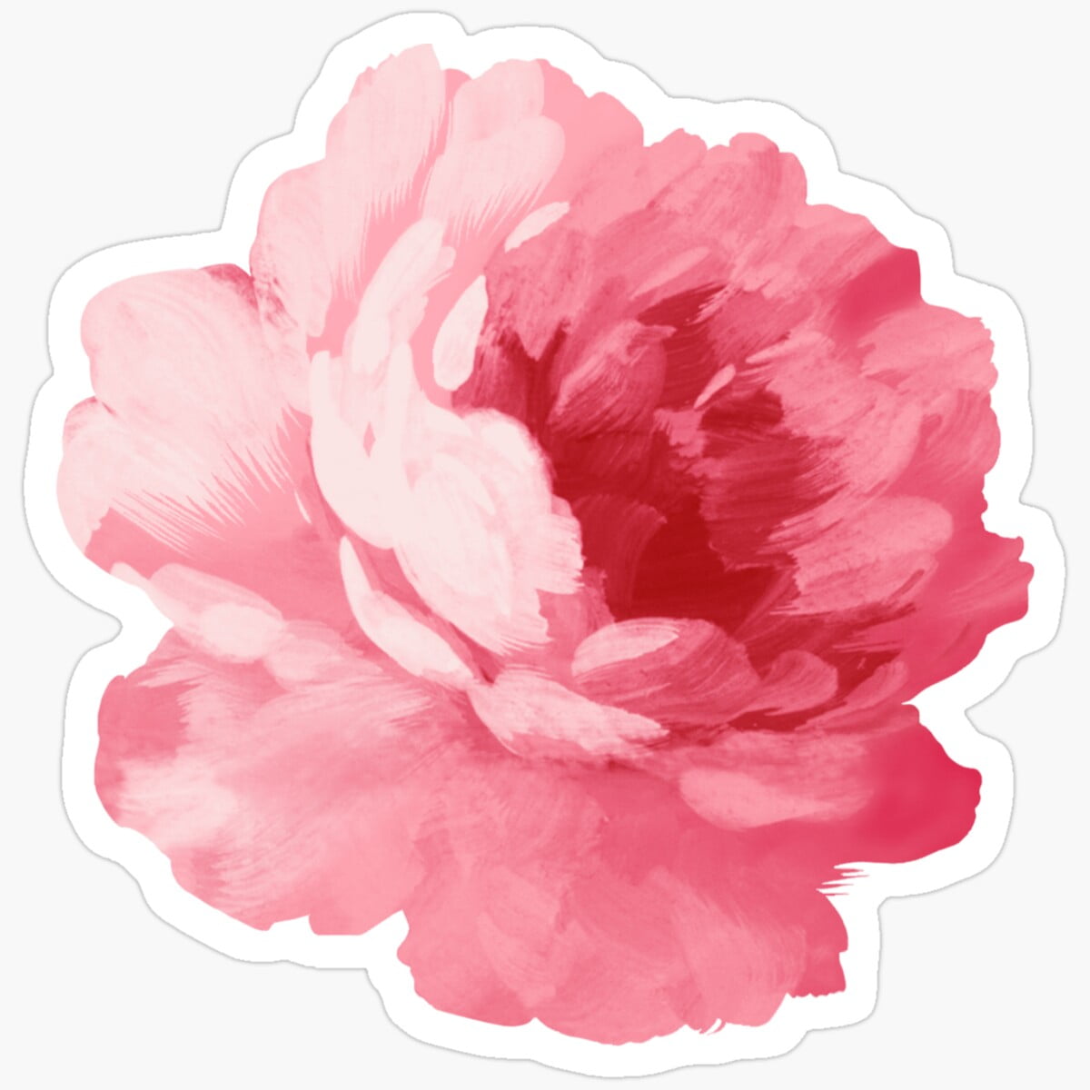 Flower Pink Peony Sticker. Gift For You - Decorate Laptops, Water ...