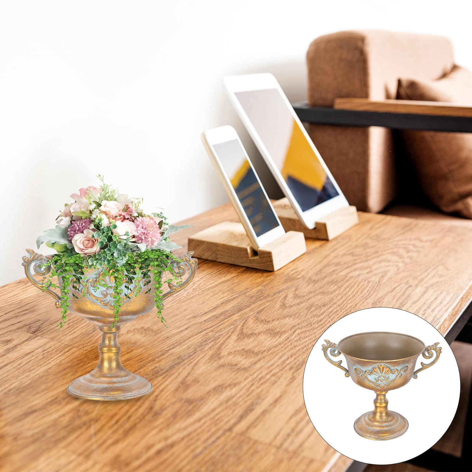 Flower Planter Urn Pot Vase Potsindoor Plantsmetal Outdoor Flowerpot ...