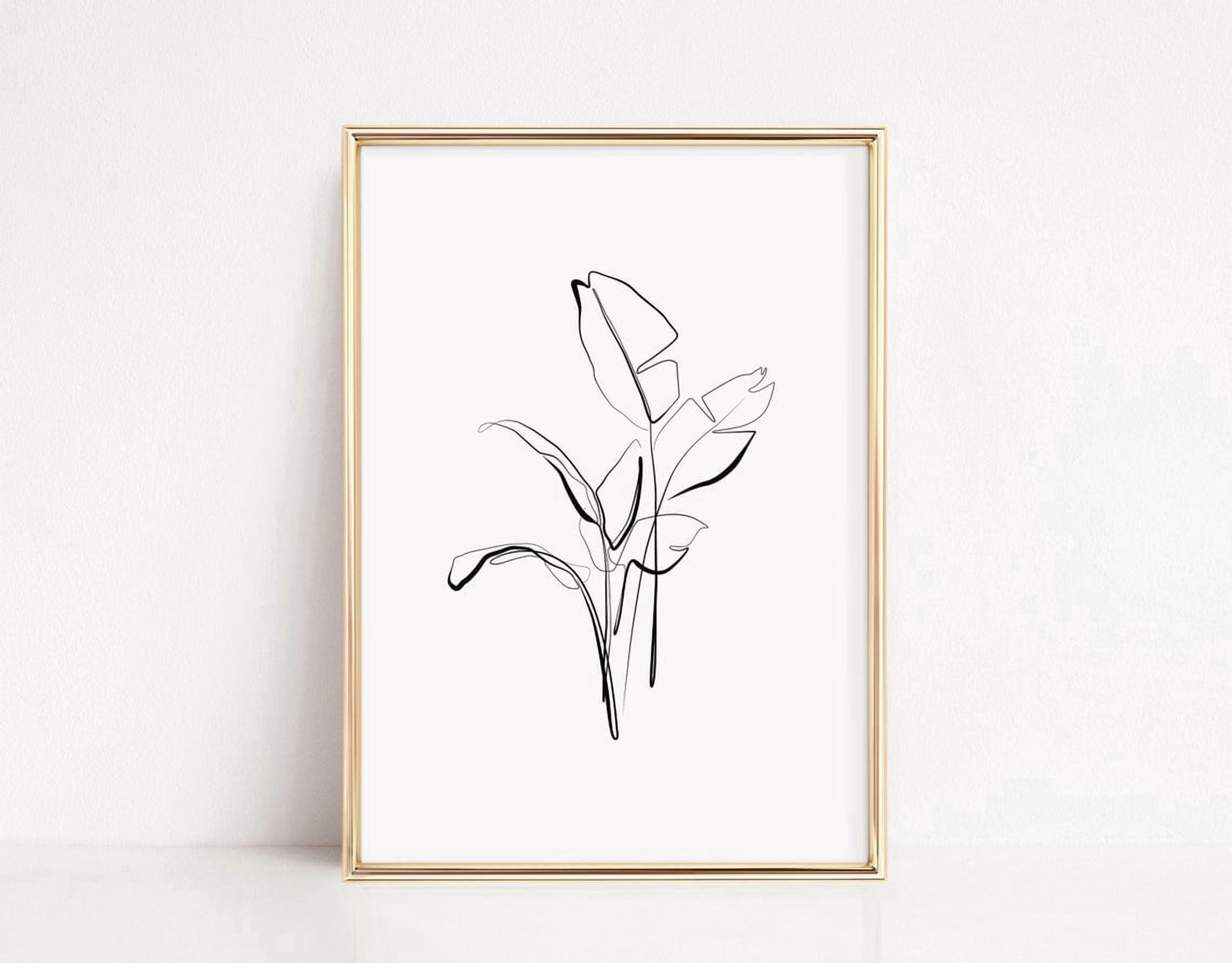 Flower Poster Flowers Line art Floral minimalist drawing botanical ...
