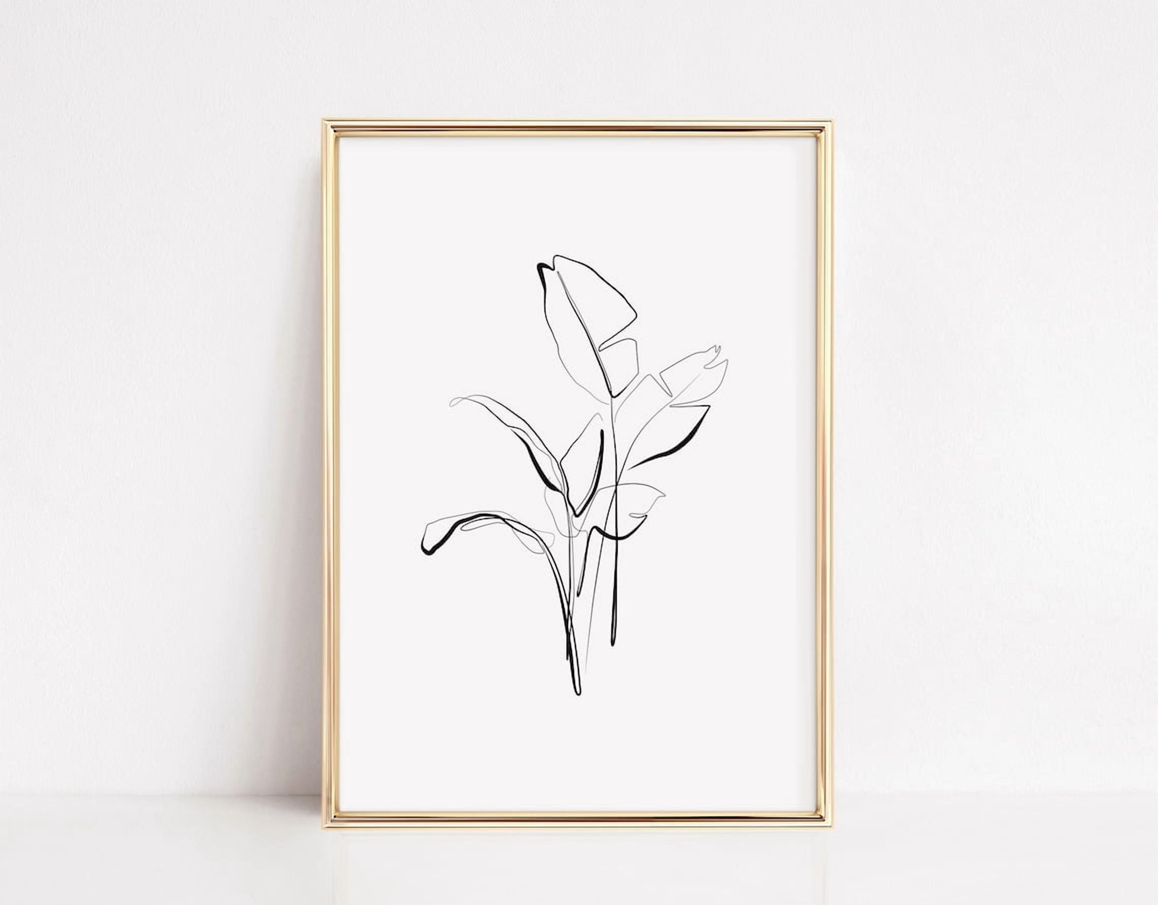 Flower Poster Flowers Line art Floral minimalist drawing botanical ...