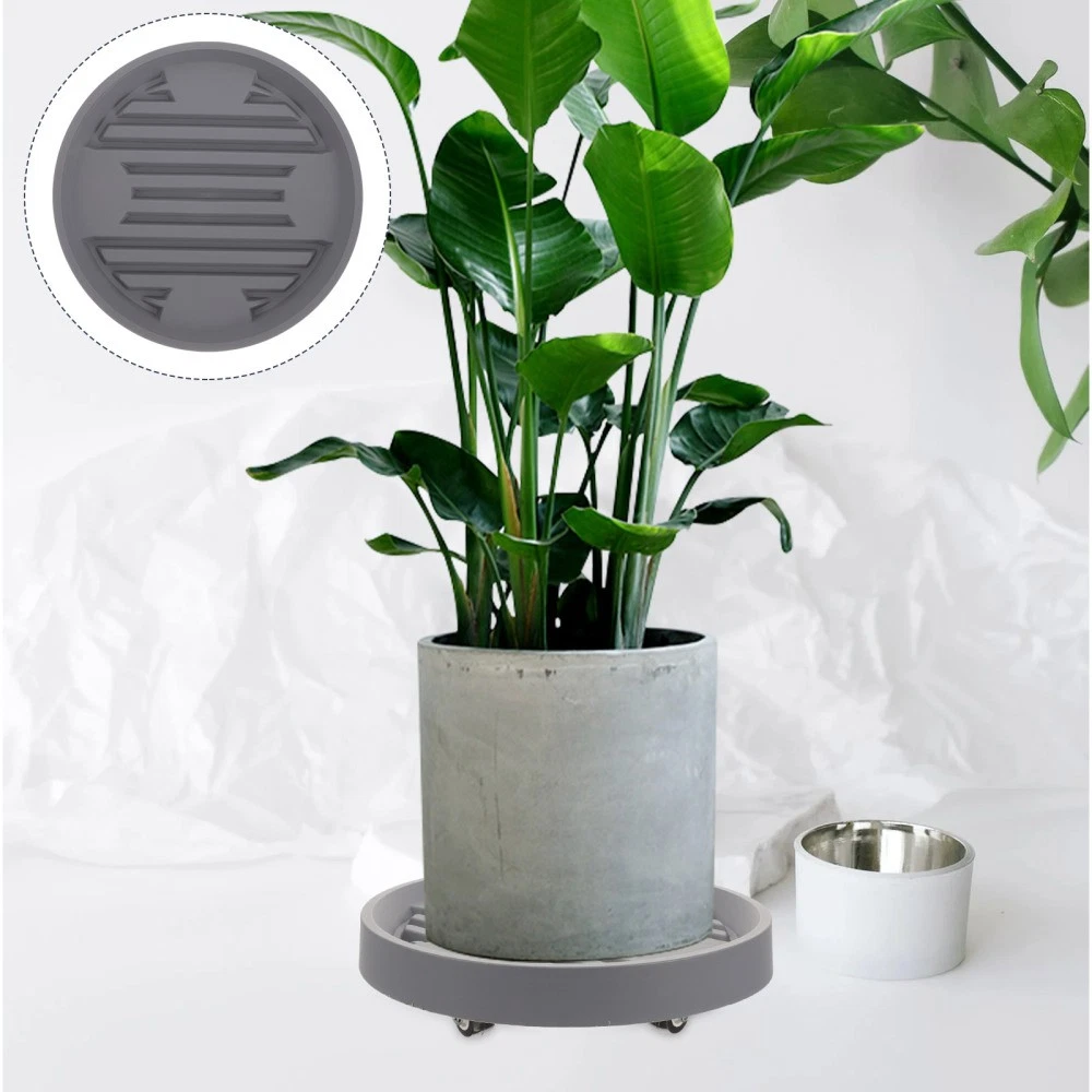 Flower Pot Base On Casters Movable Flowerpot Holder Potted Tray With ...