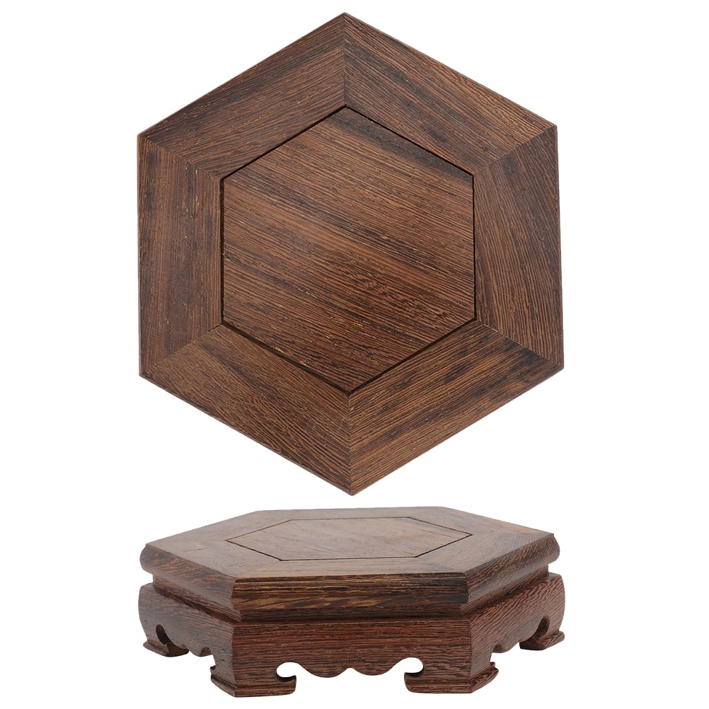 Flower Pot Base Wood Planter Riser Craft Display Stand Office 2 Pcs ...