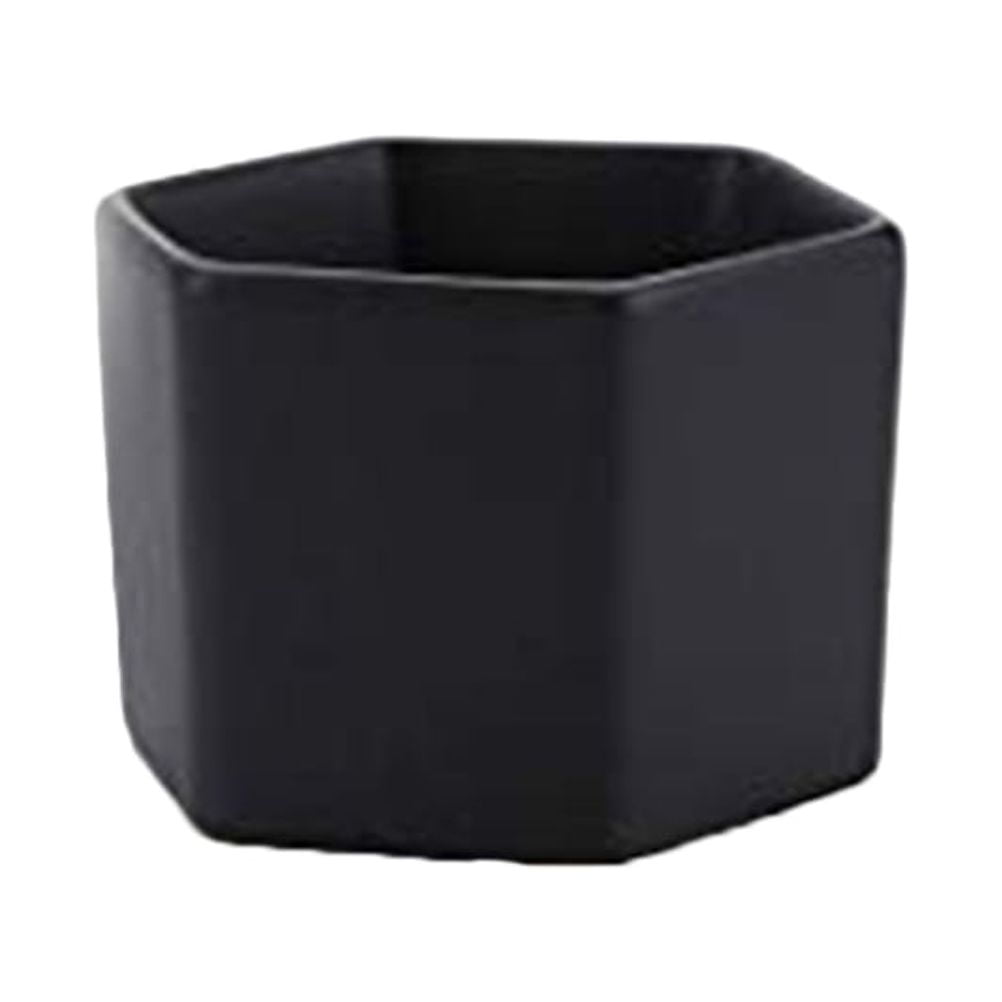 Flower Pot Black Container Hexagon Planter Little Pots Mini Desktop ...