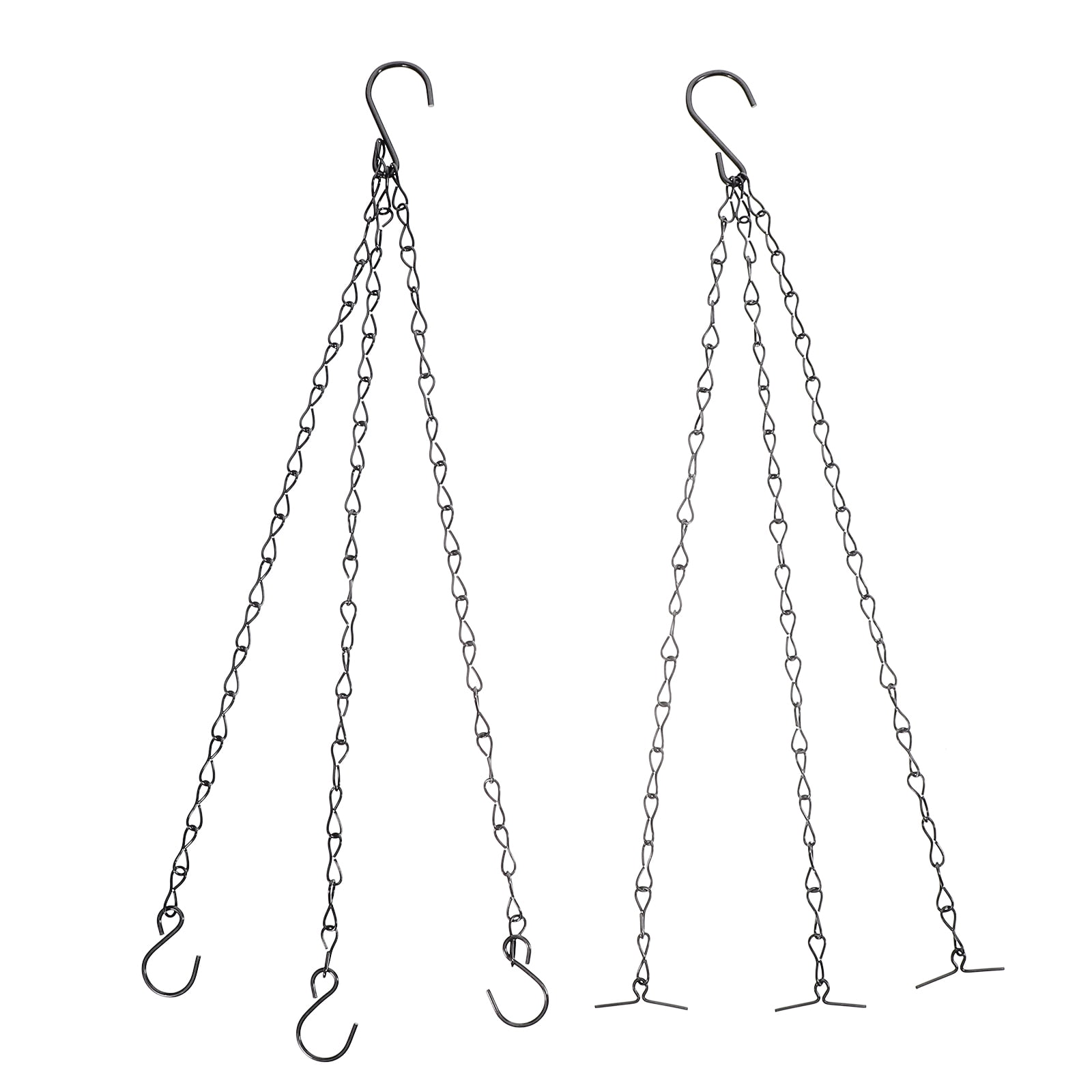 Flower Pot Chain Wind Chime Hanger Hanging Black Hangers Decor Iron ...