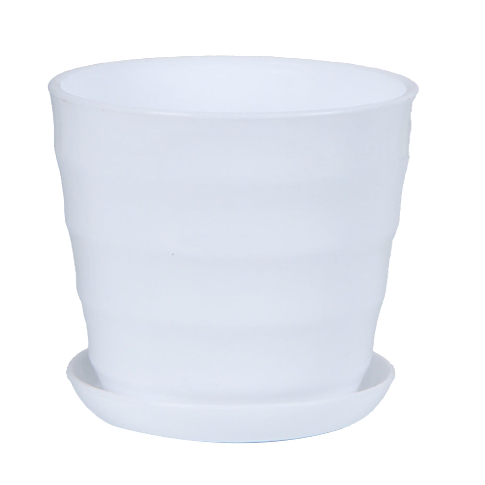 Flower Pot with Drainage Hole & Saucer - Thickened Resin/Plastic ...
