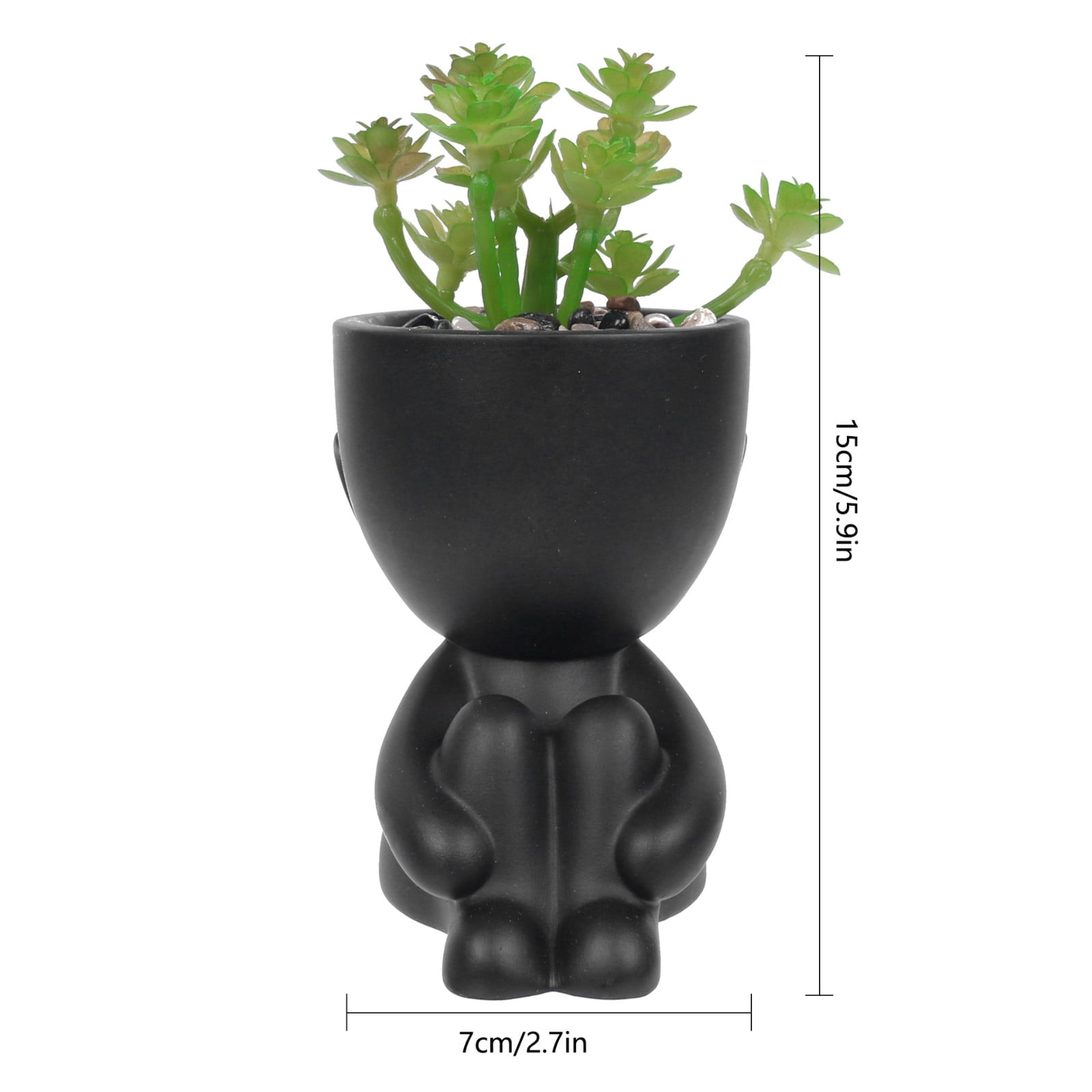 Flower Pot Face Planter for Succulents and Cactus – 5.9 x 2.7in Indoor ...