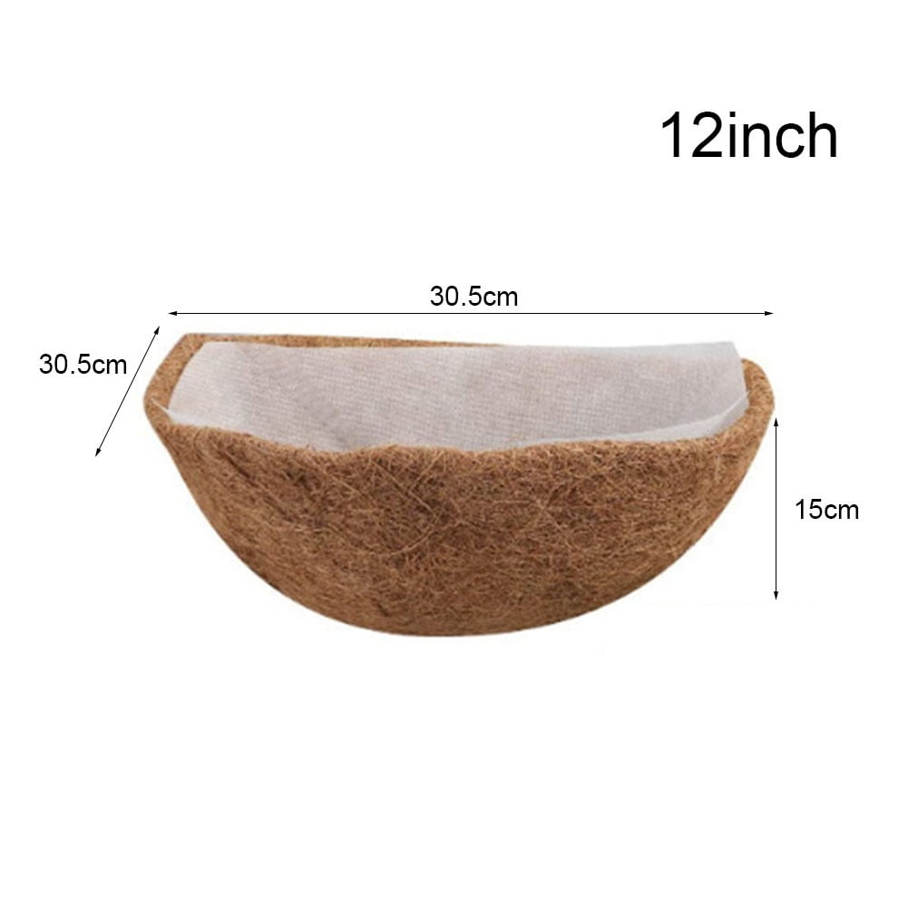 Flower Pot Hang Basket Coco Liner Trough Coconut Fiber 10/12/14/16 Inch ...