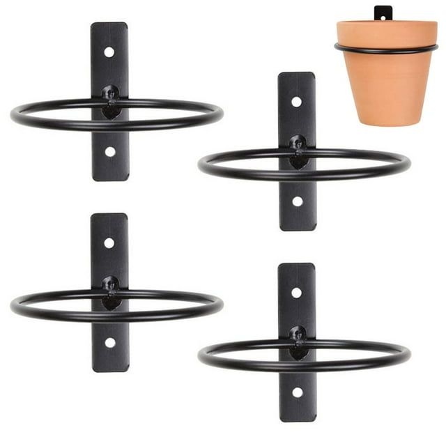 Flower Pot Holder Rings Wall Mounted Metal Flower Wall Hanger Bracket ...