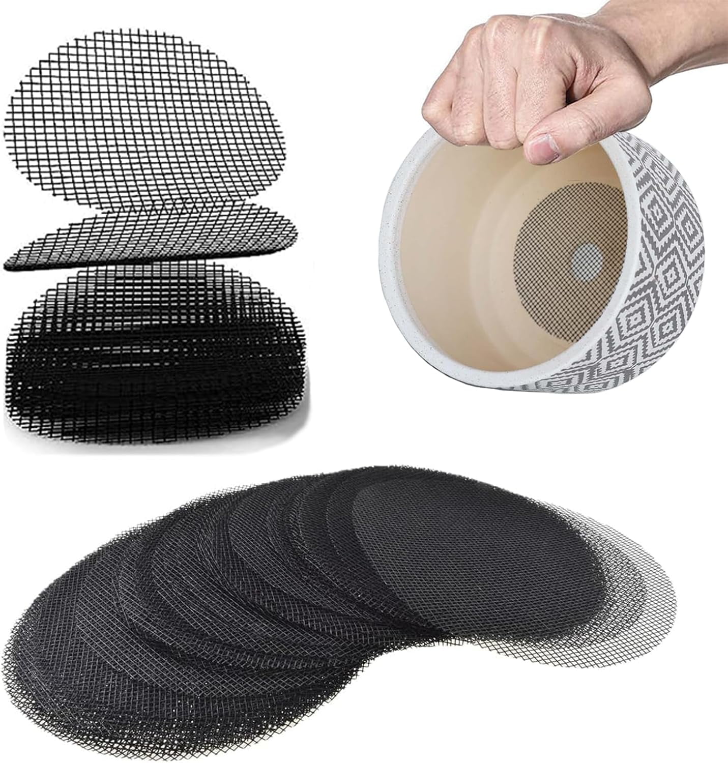 Flower Pot Hole Mesh Pad, Rounds Drainage Hole Mesh Pad - Ultimate ...
