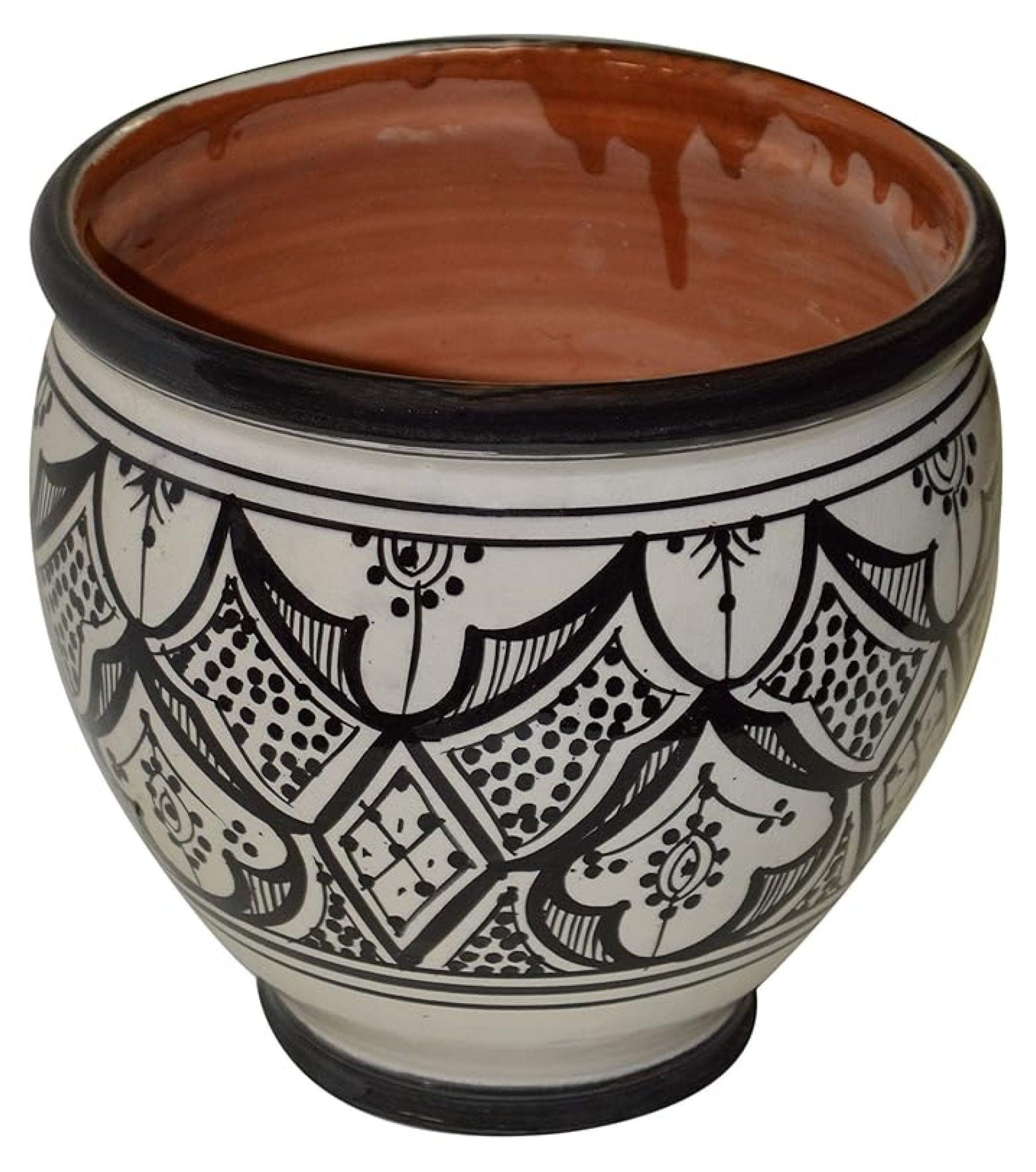 Flower Pot Moroccan Spanish Garden Drain Hole Ceramic Planter Handmade ...