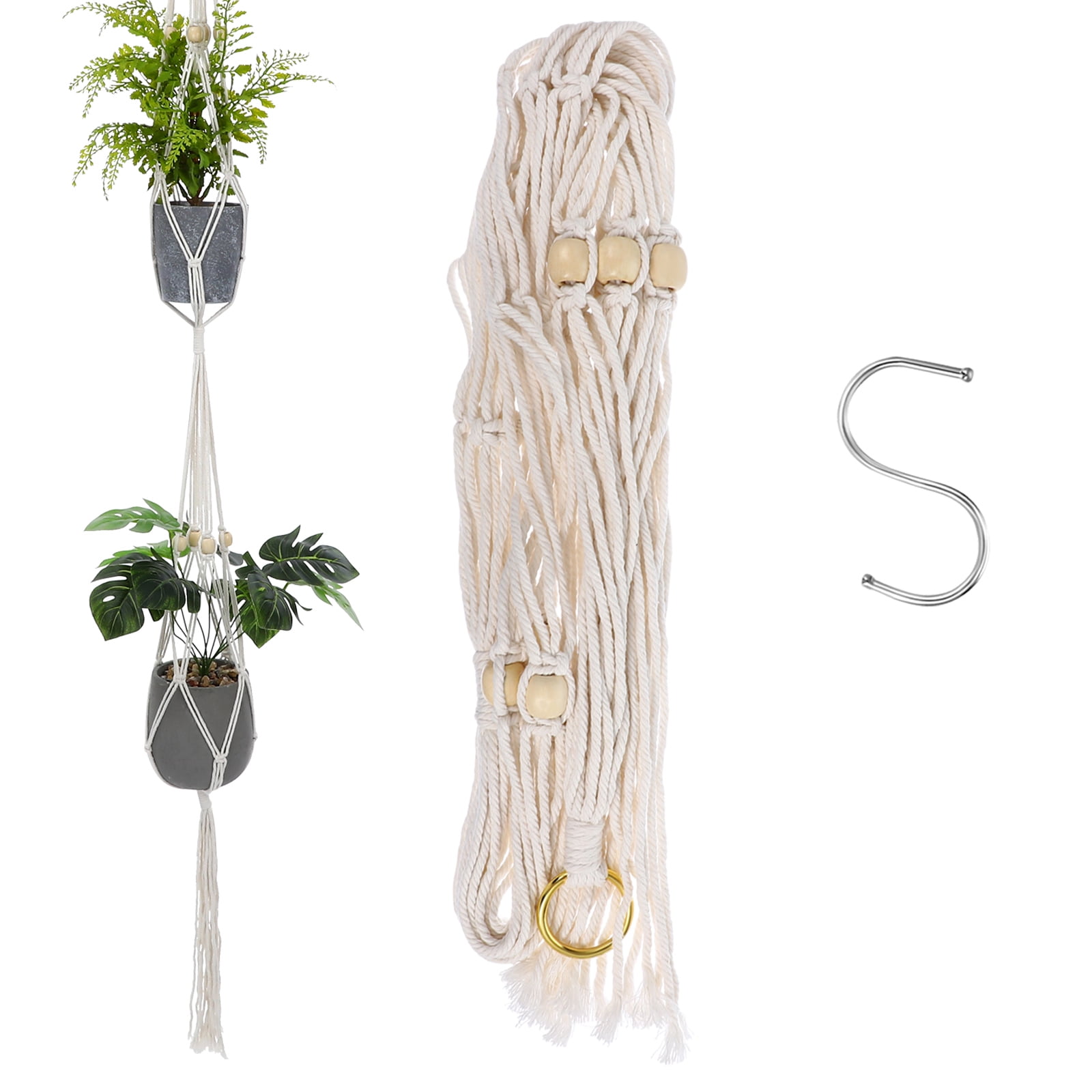 Flower Pot Net Bag Hanging Hooks Plant Stand Indoor Plants Rack ...