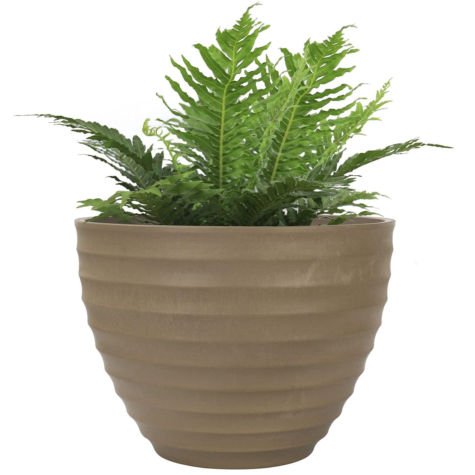 Flower Pot Outdoor Indoor Planter - 10.2 Inch Fluted Plant Pot Garden ...