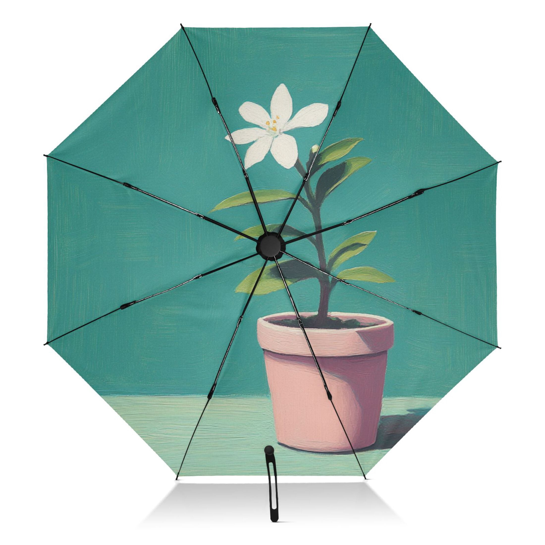 Flower Pot Pattern Design Extra Large Automatic Umbrella, UV Protection ...