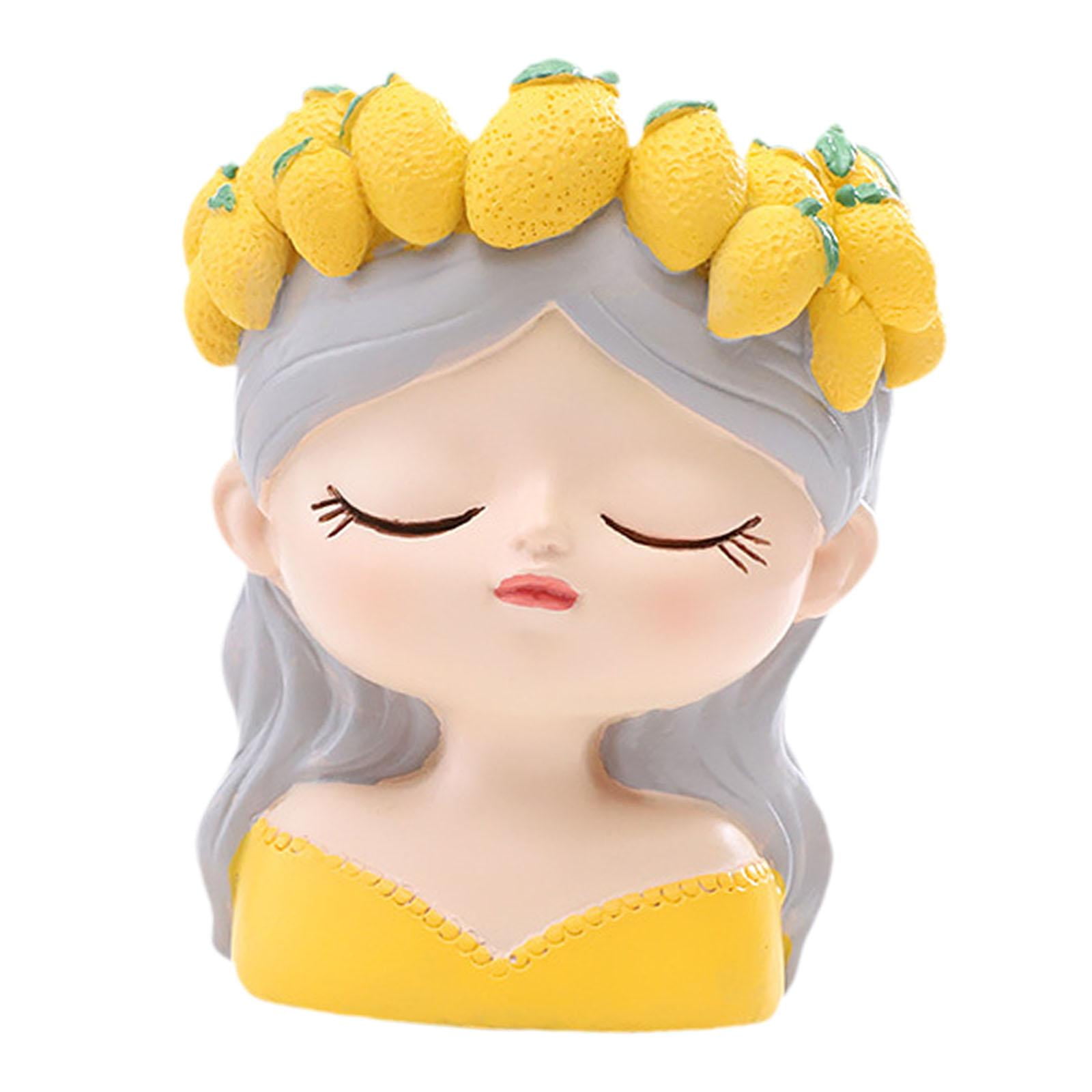 Flower Pot Planter Vase Meditation Girl Design for Home Office Desk ...